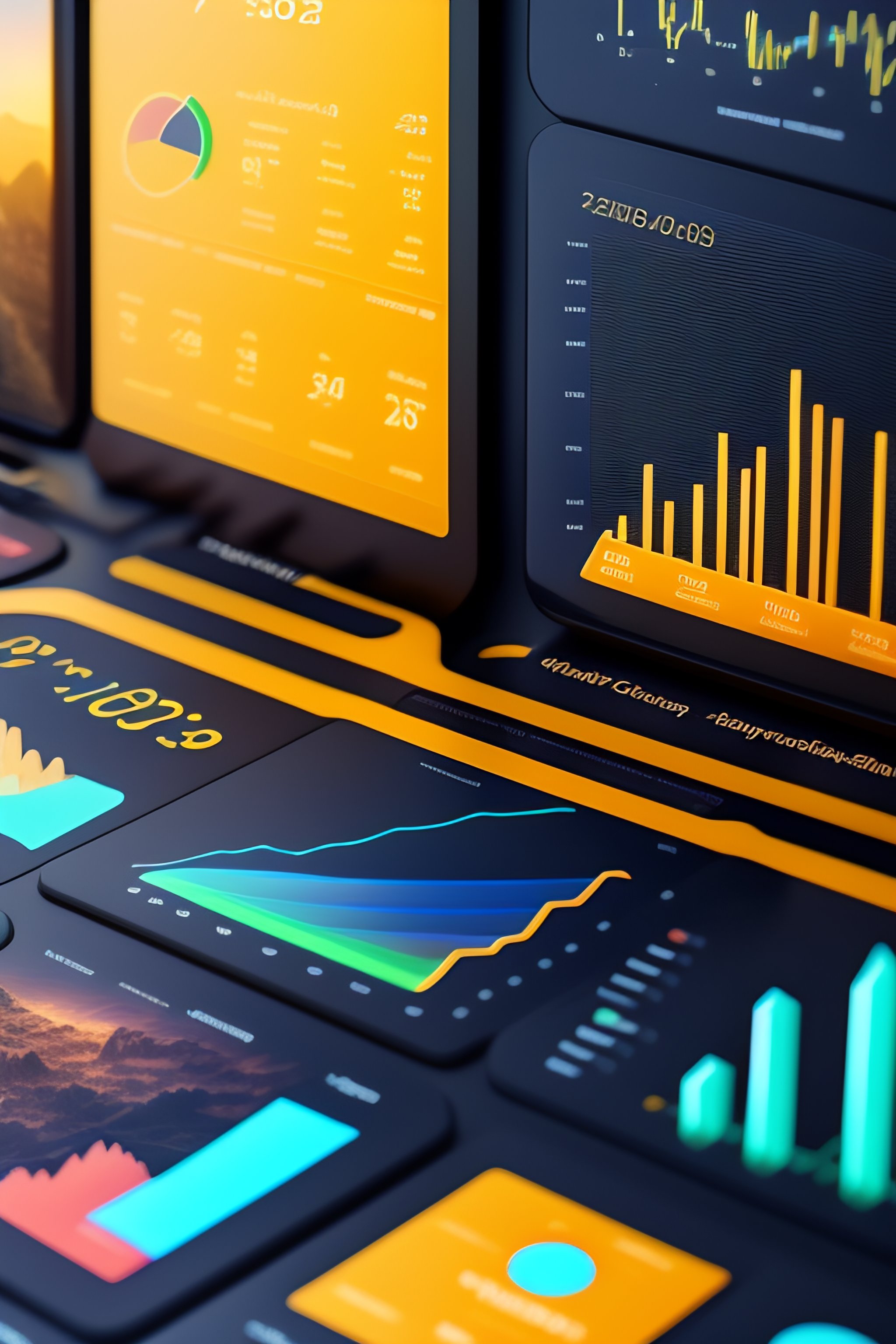 Lexica - 3 D Futuristic Power BI dashboard