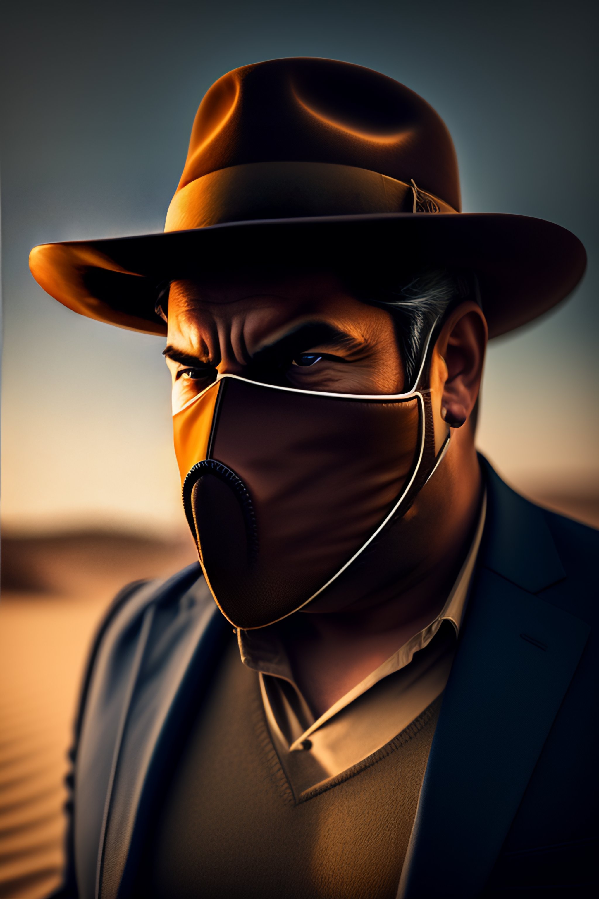 Lexica - Angry man with mask and hat