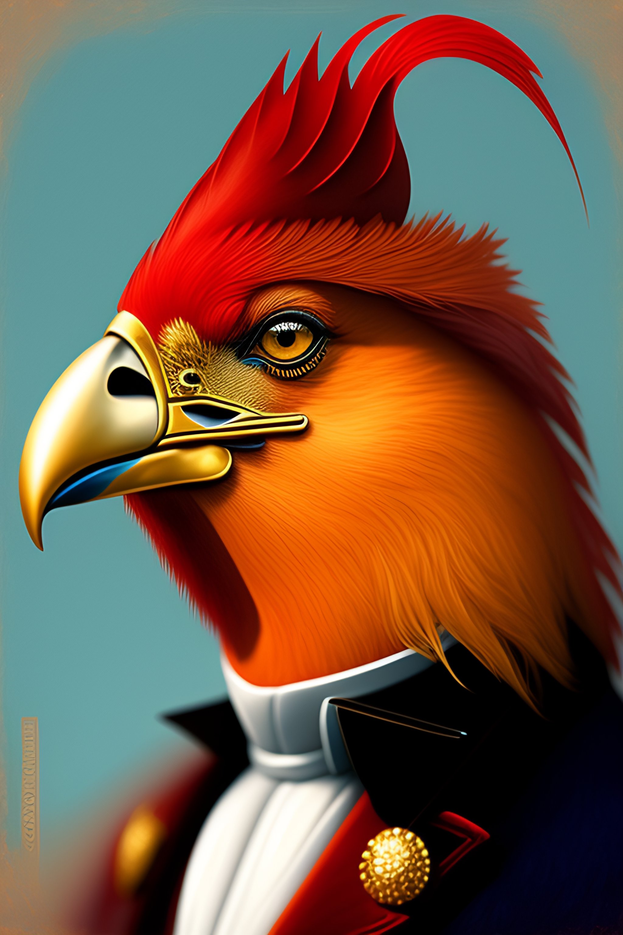 Lexica - Ray warren as a cartoon rooster