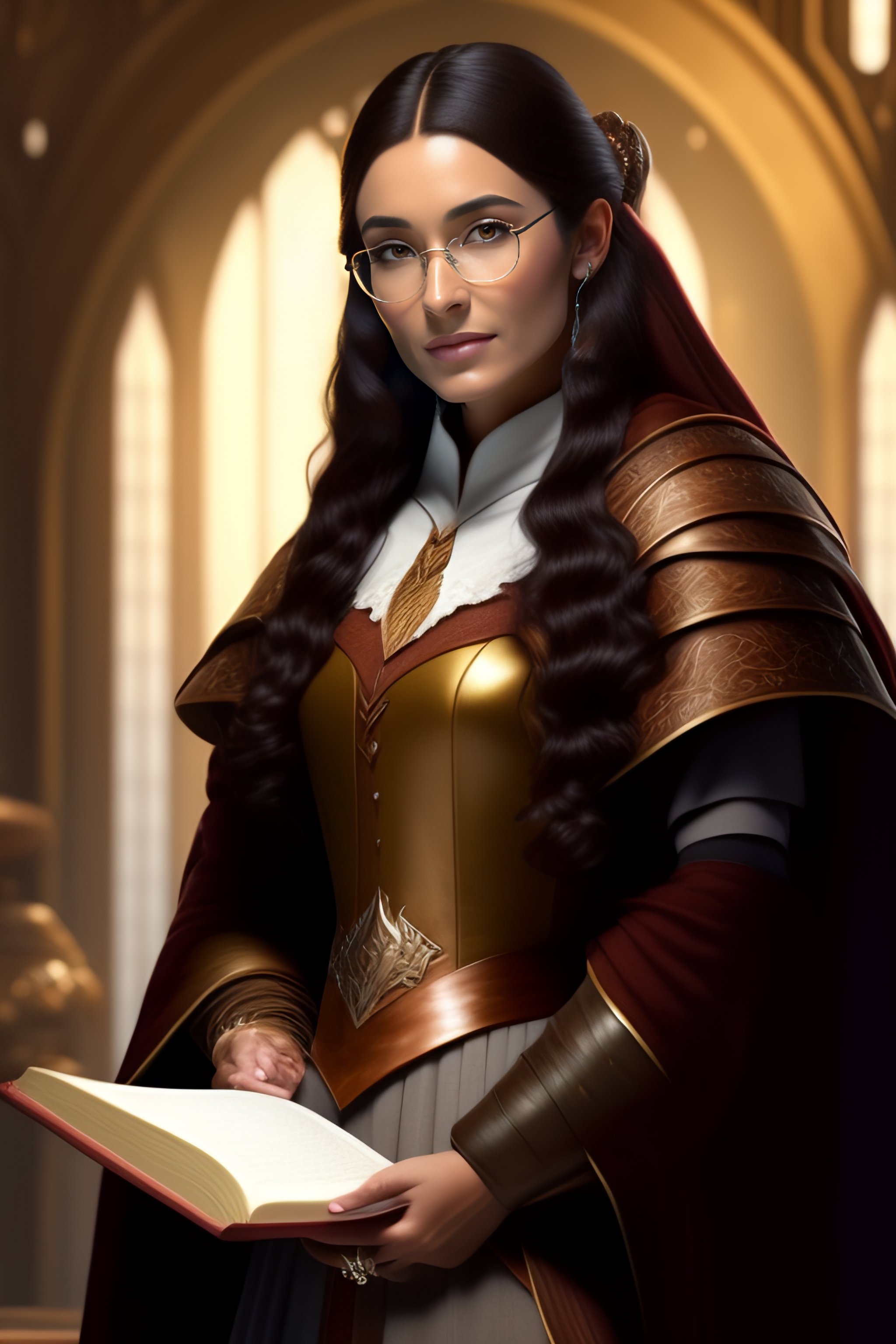 Lexica - Young female half-elf professor wearing brown robes ...