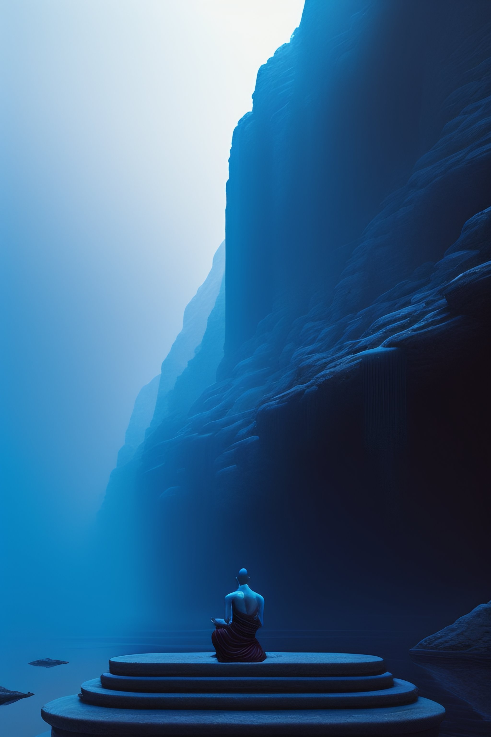 Lexica - A monk god meditating in a empty void, fantasy, trending on ...