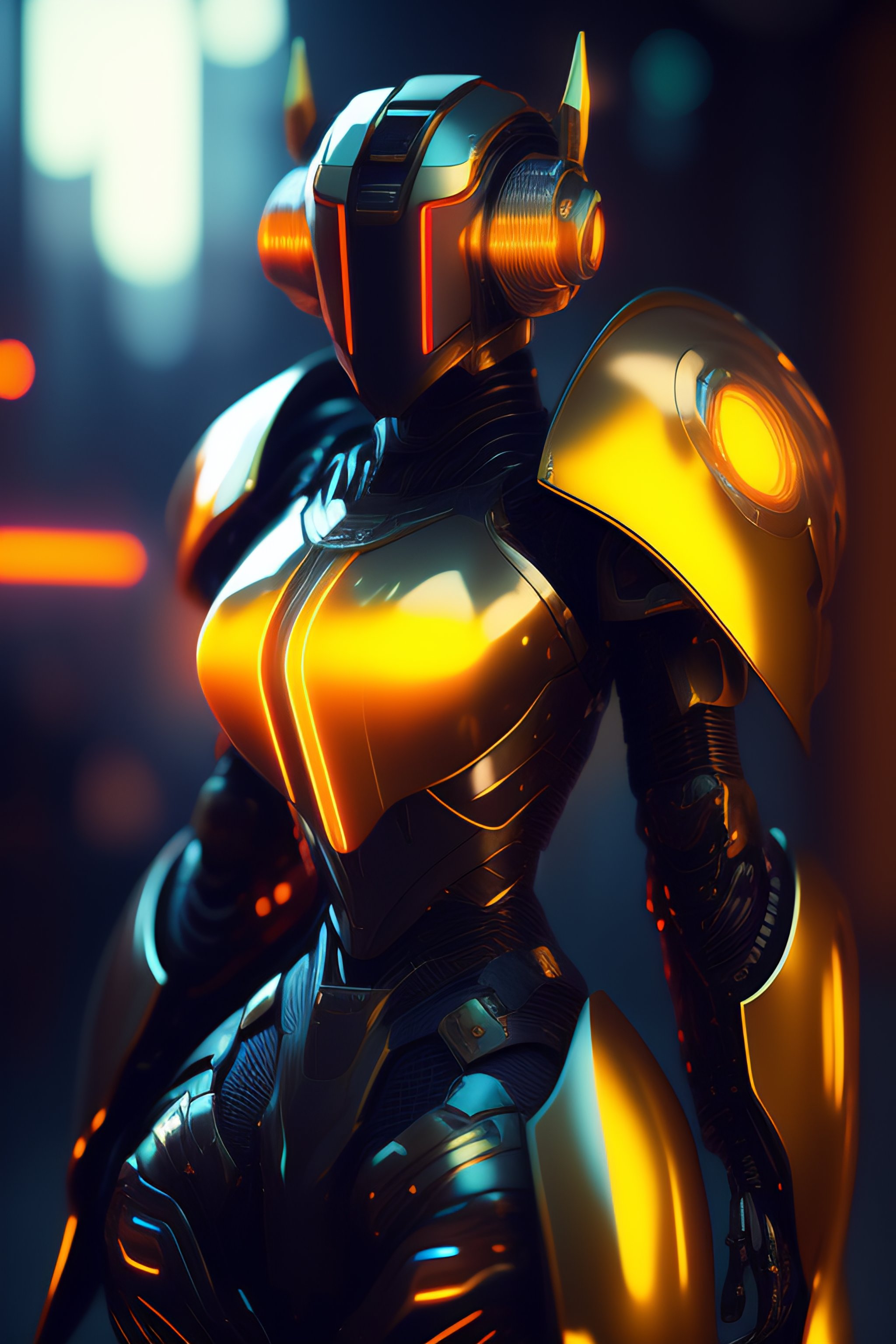 Lexica - Robot cyberpunk cyborg with glowing visor as a realistic scifi ...