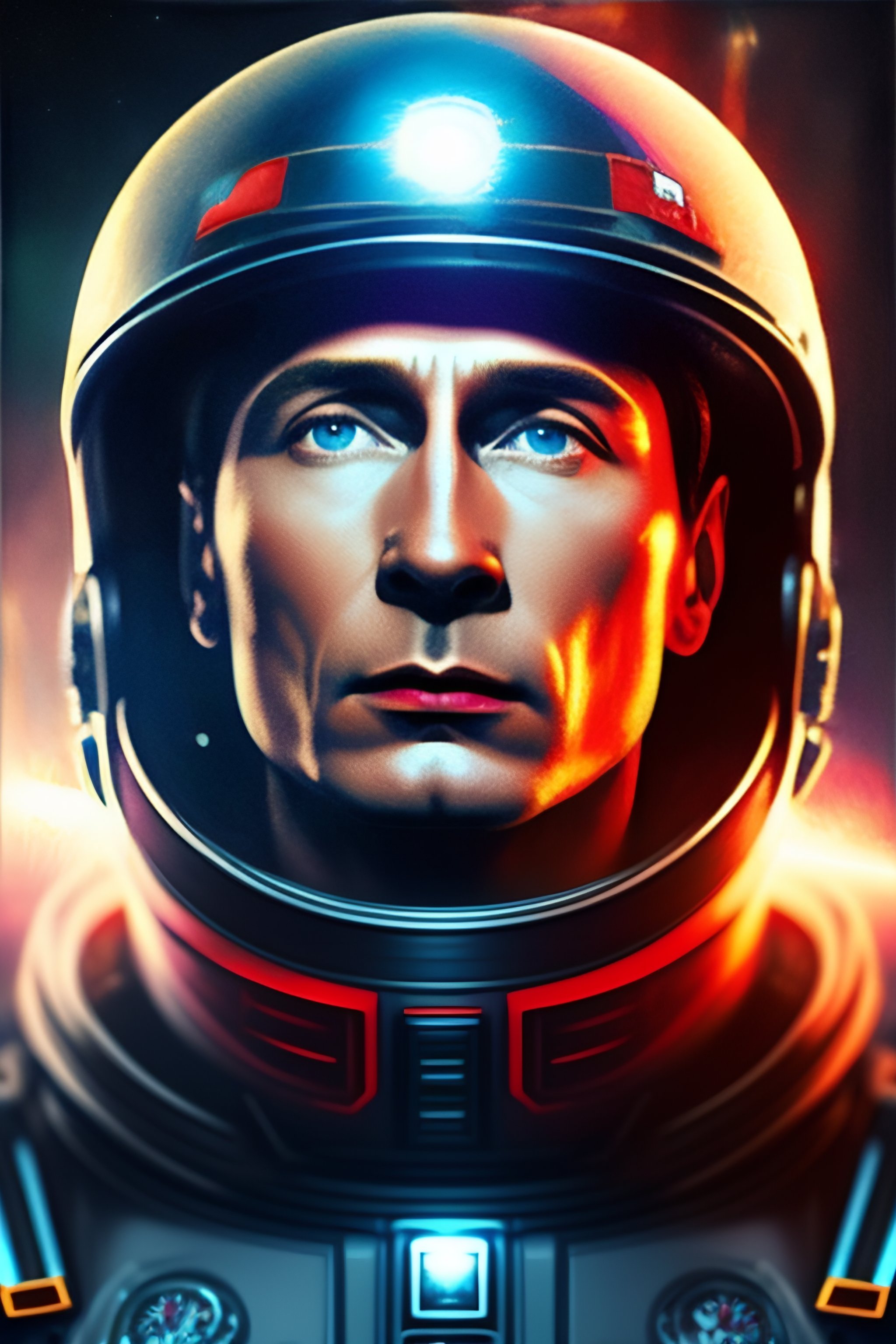 Lexica - Putin cyborg in space war with laser blaster