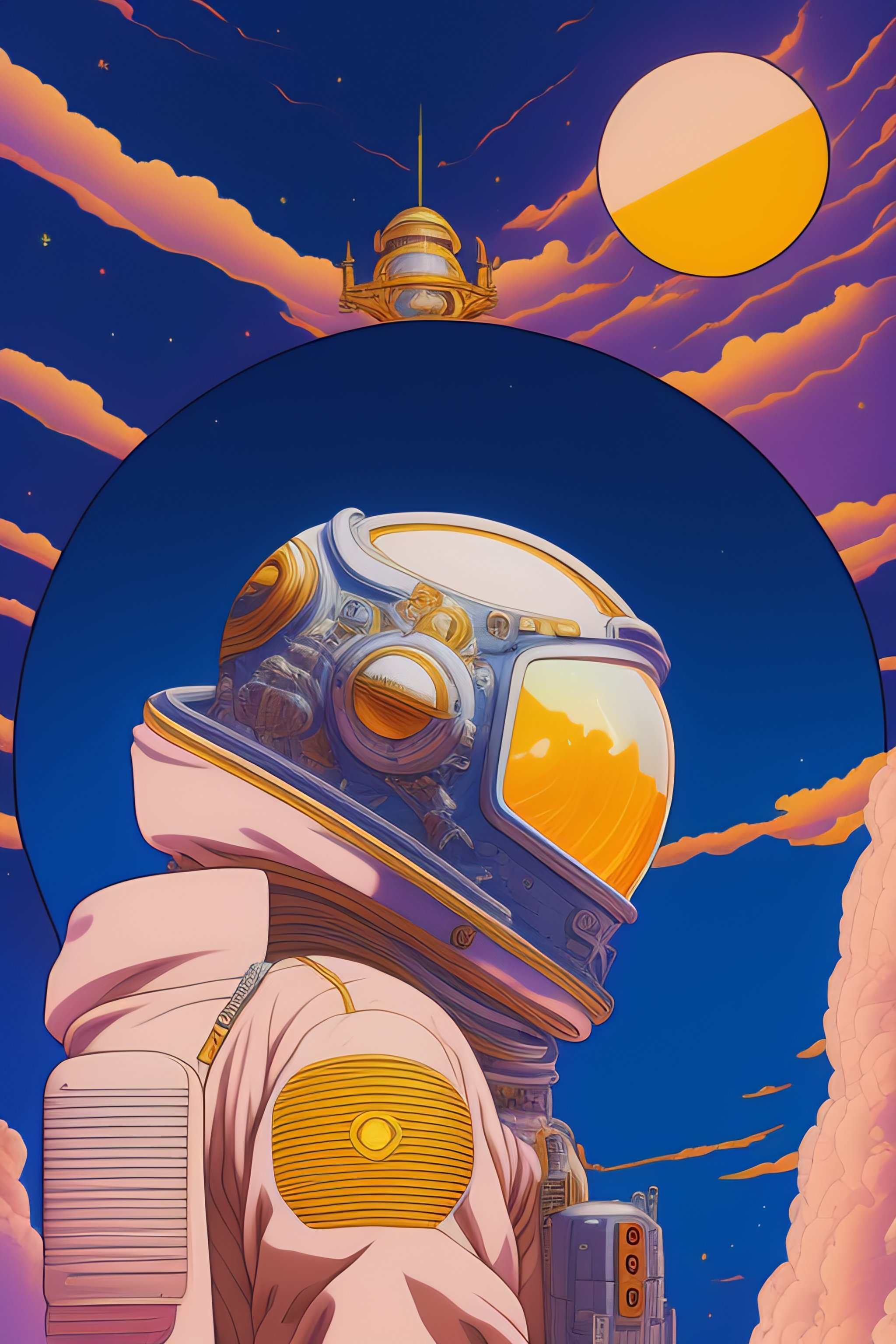 Lexica - 90s anime vintage anime a horrorAstronaut meditating in front ...