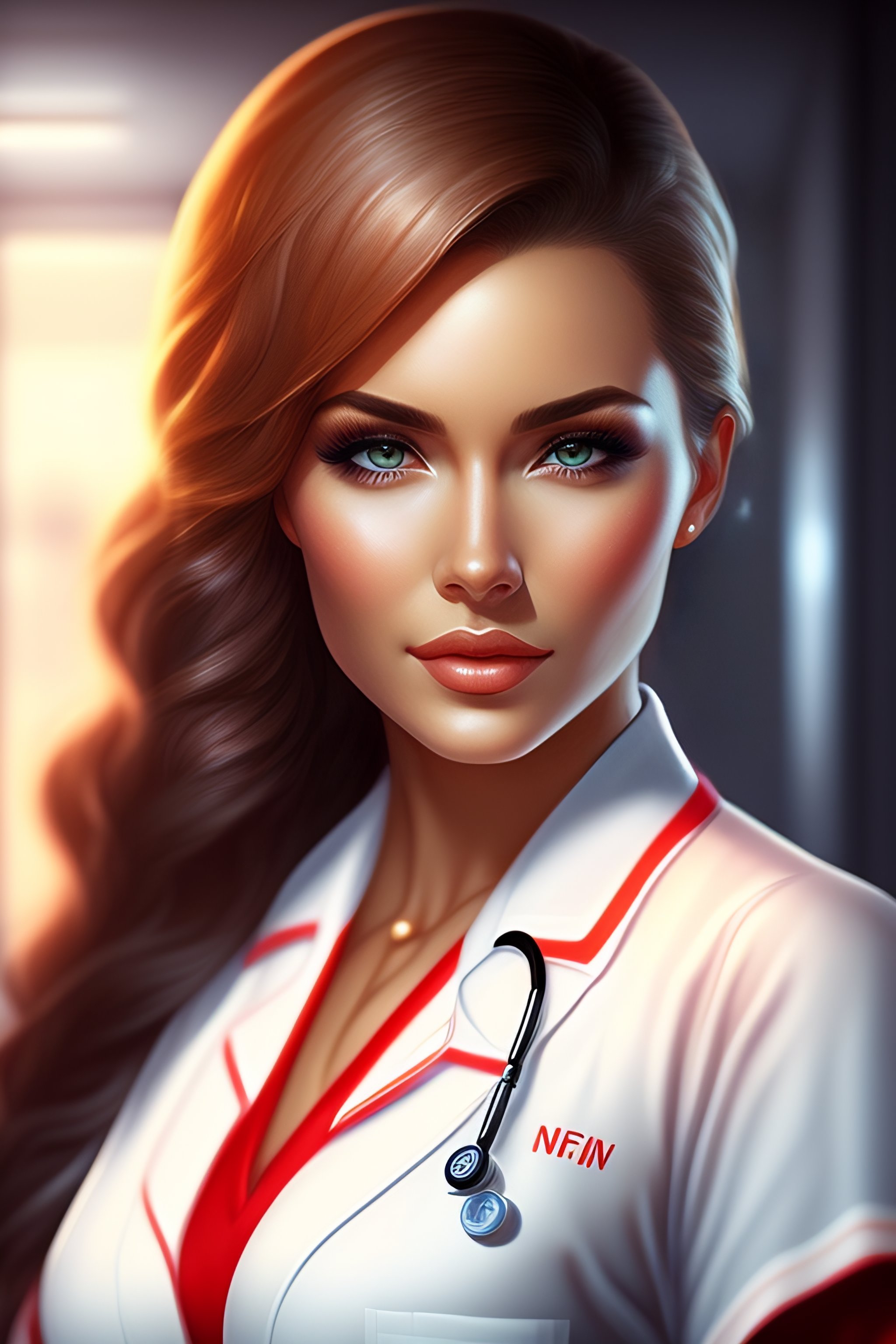 Lexica - Portrait of a nurse in a hospital, beautiful face, art by ...