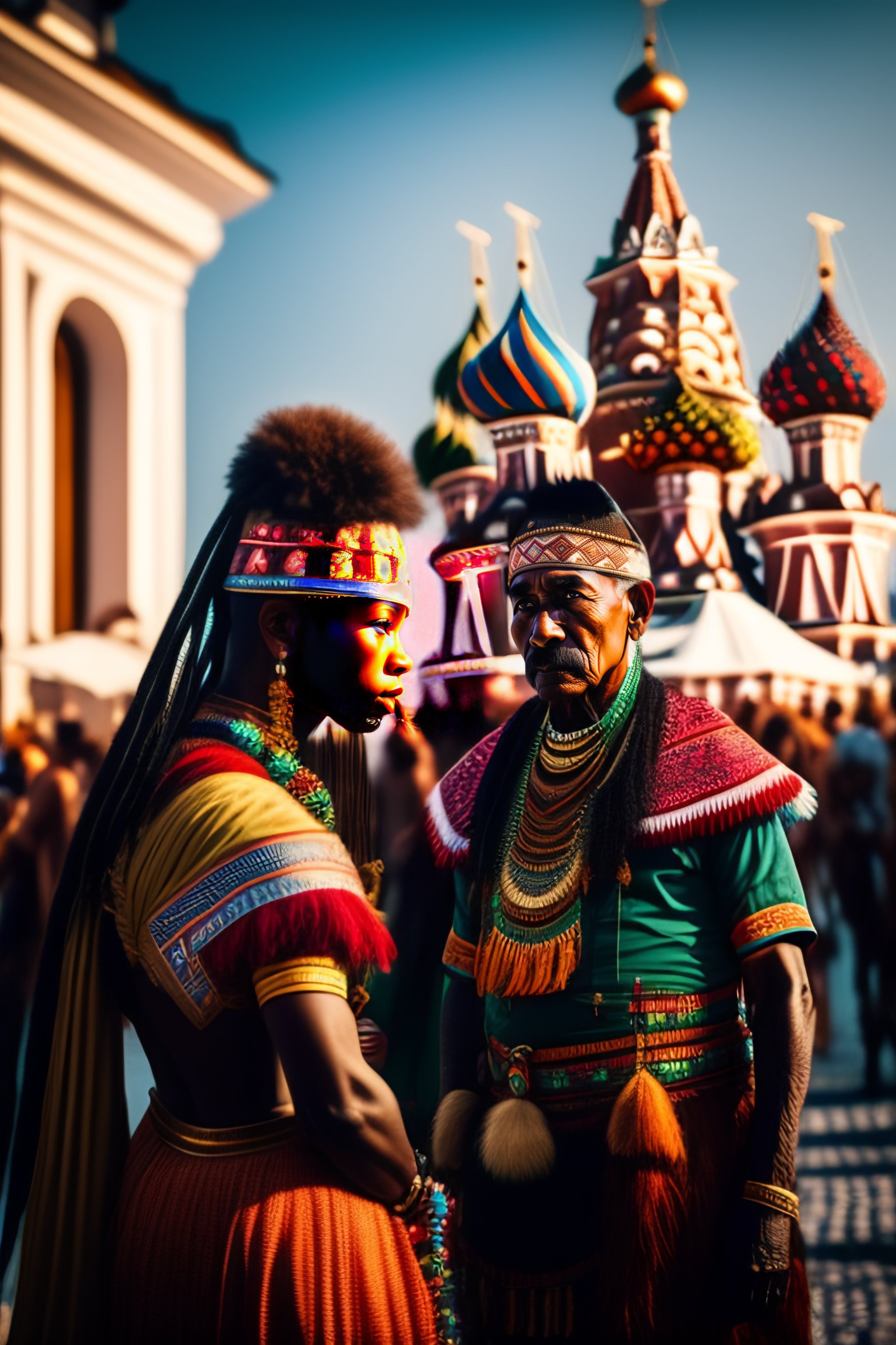 Lexica - Watusi tribe in Rússia,Kremlin ,summer,detailed,8k,surreal