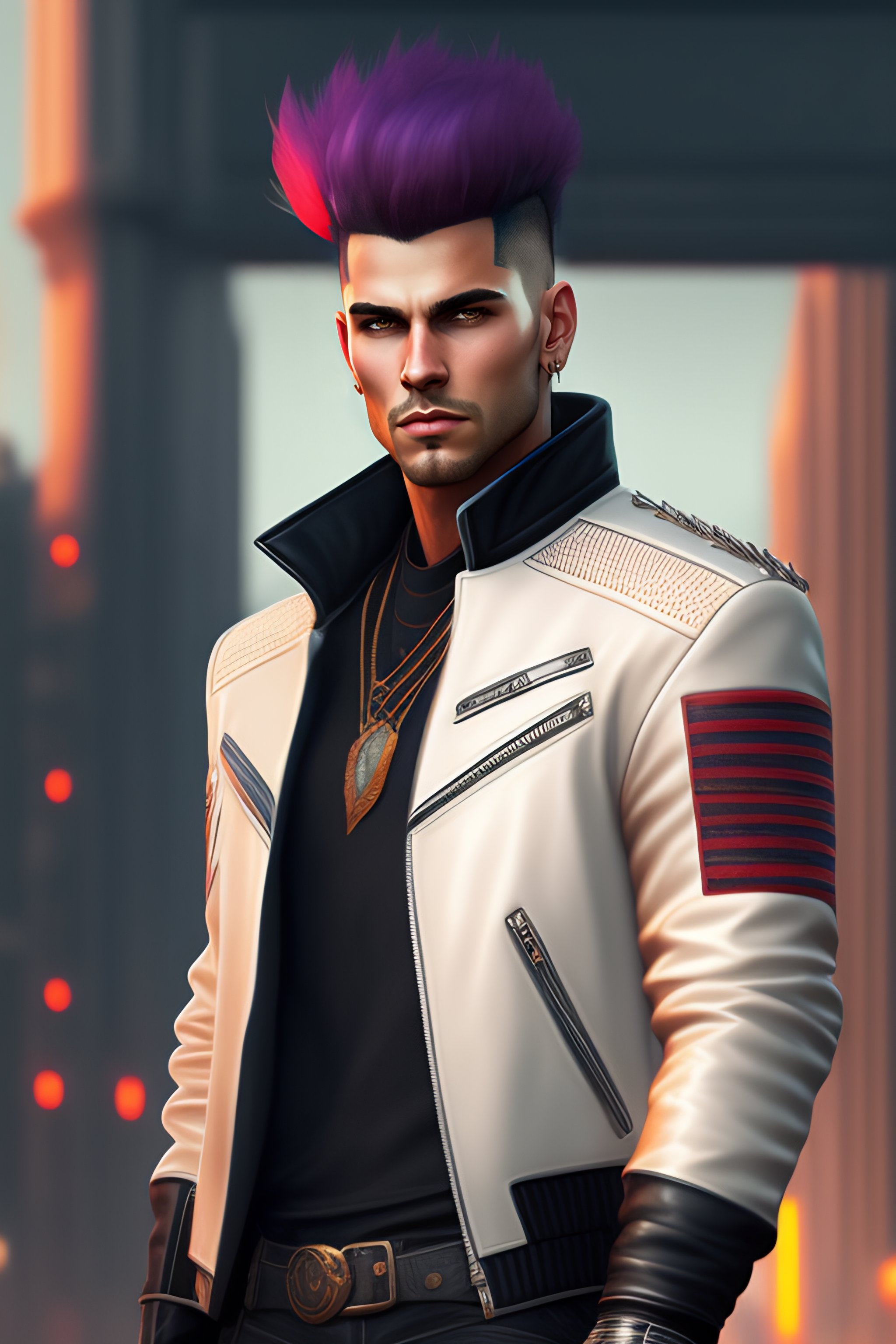 Lexica - Realistic portrait of an 80s retro white young male punk ...