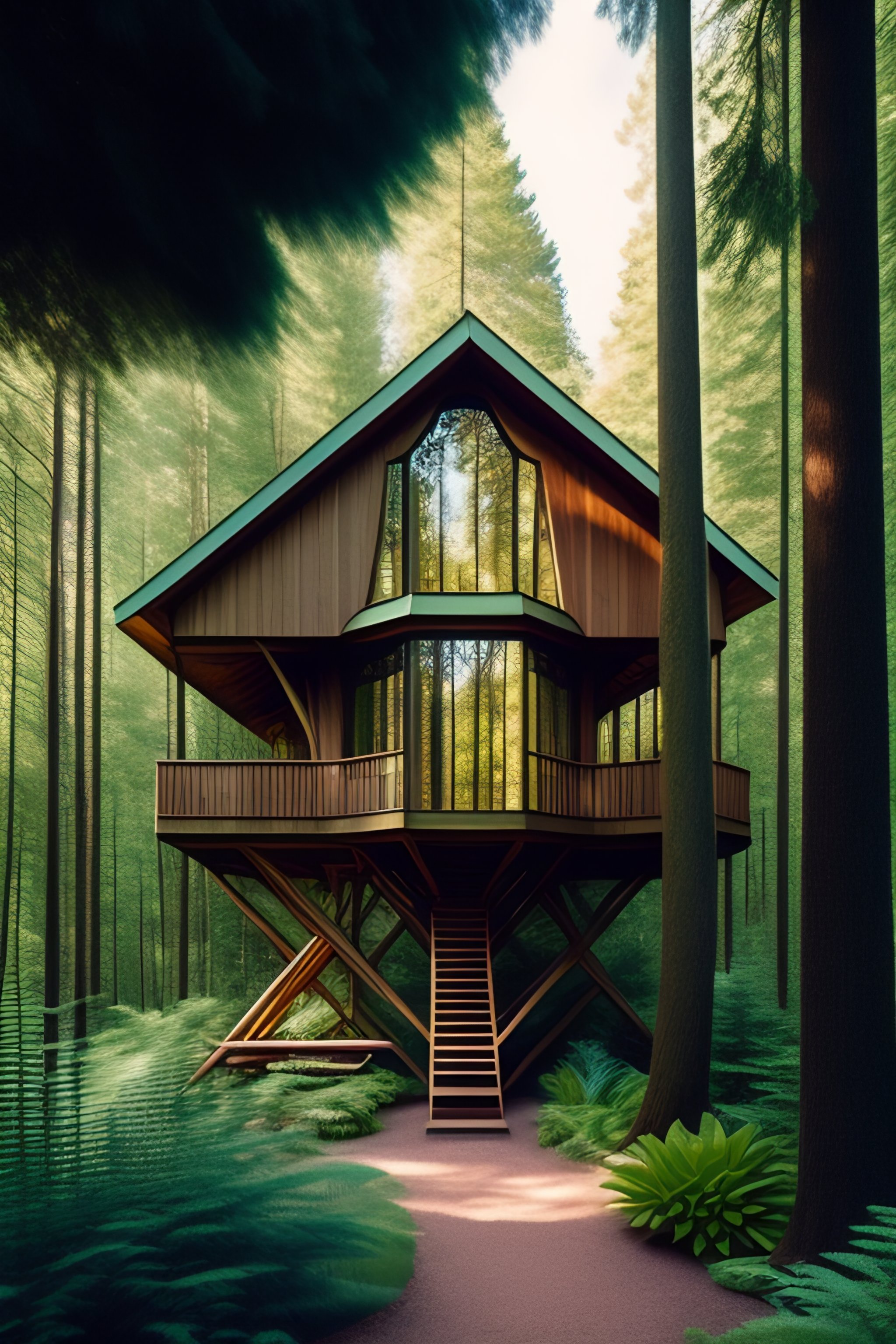 Lexica - Treehouse in lush forest, better homes and hardens magazine ...
