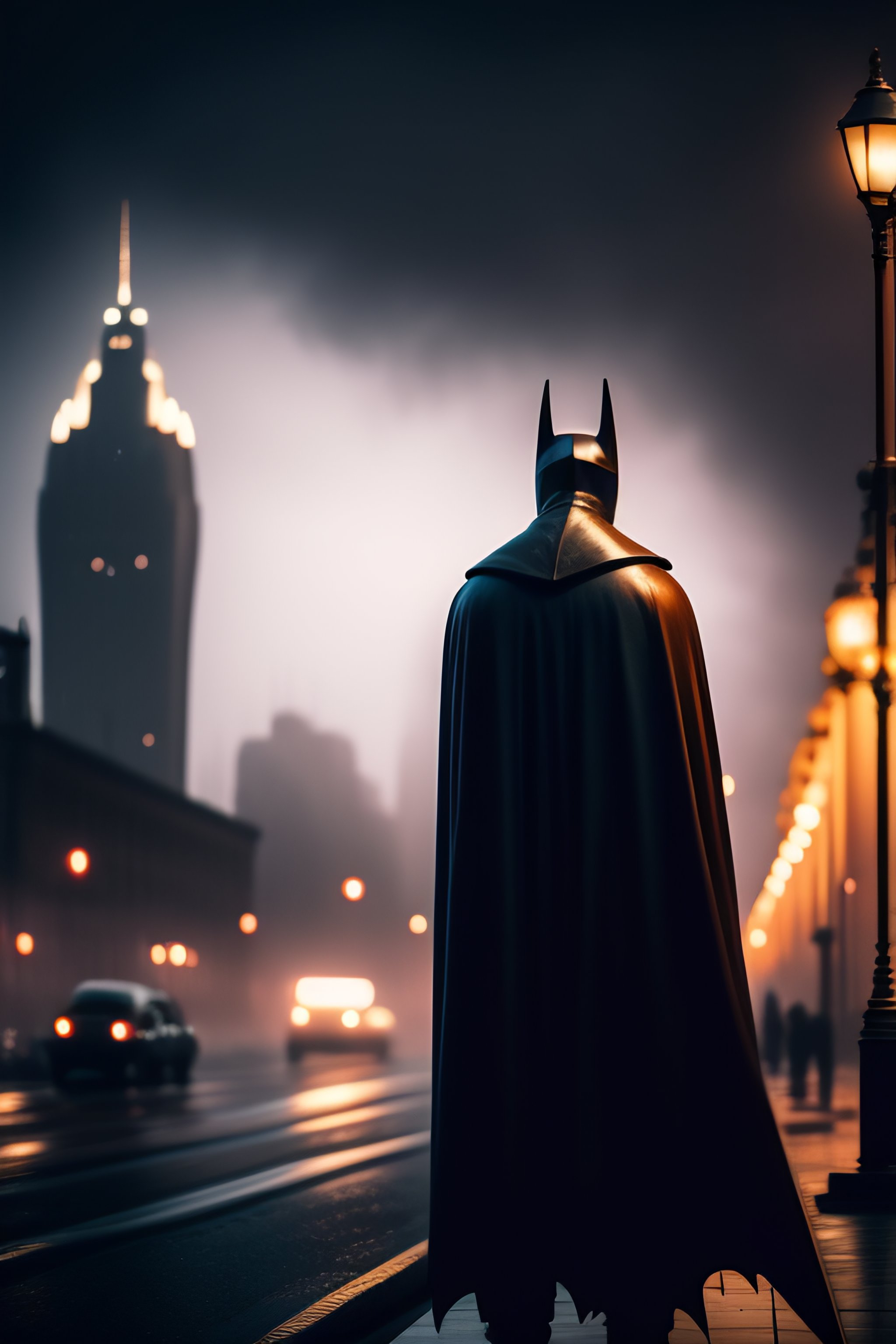 Lexica - 1950 city background, batman vs spiderman, film poster, grain ...