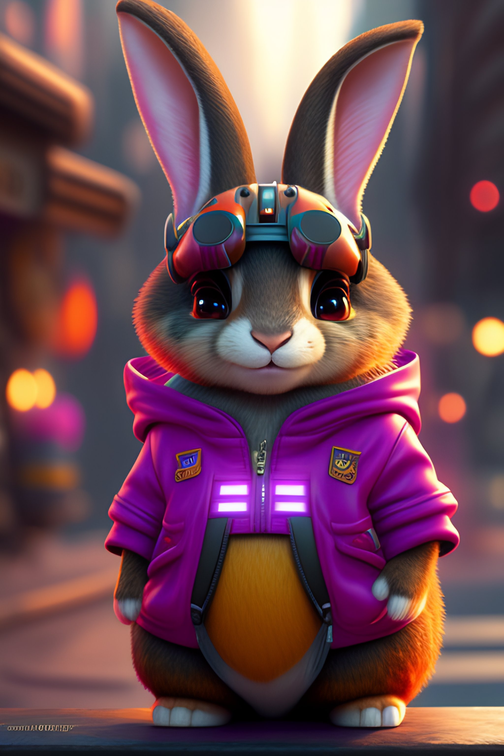Lexica - Super cute cyberpunk bunny, pixar, zootopia, cgi