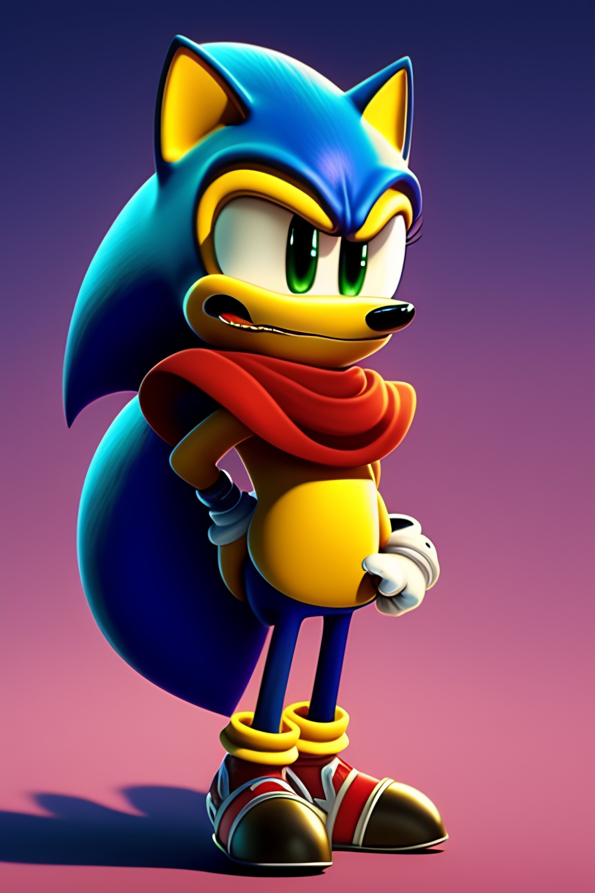 Lexica - Sonic as a simpsons character