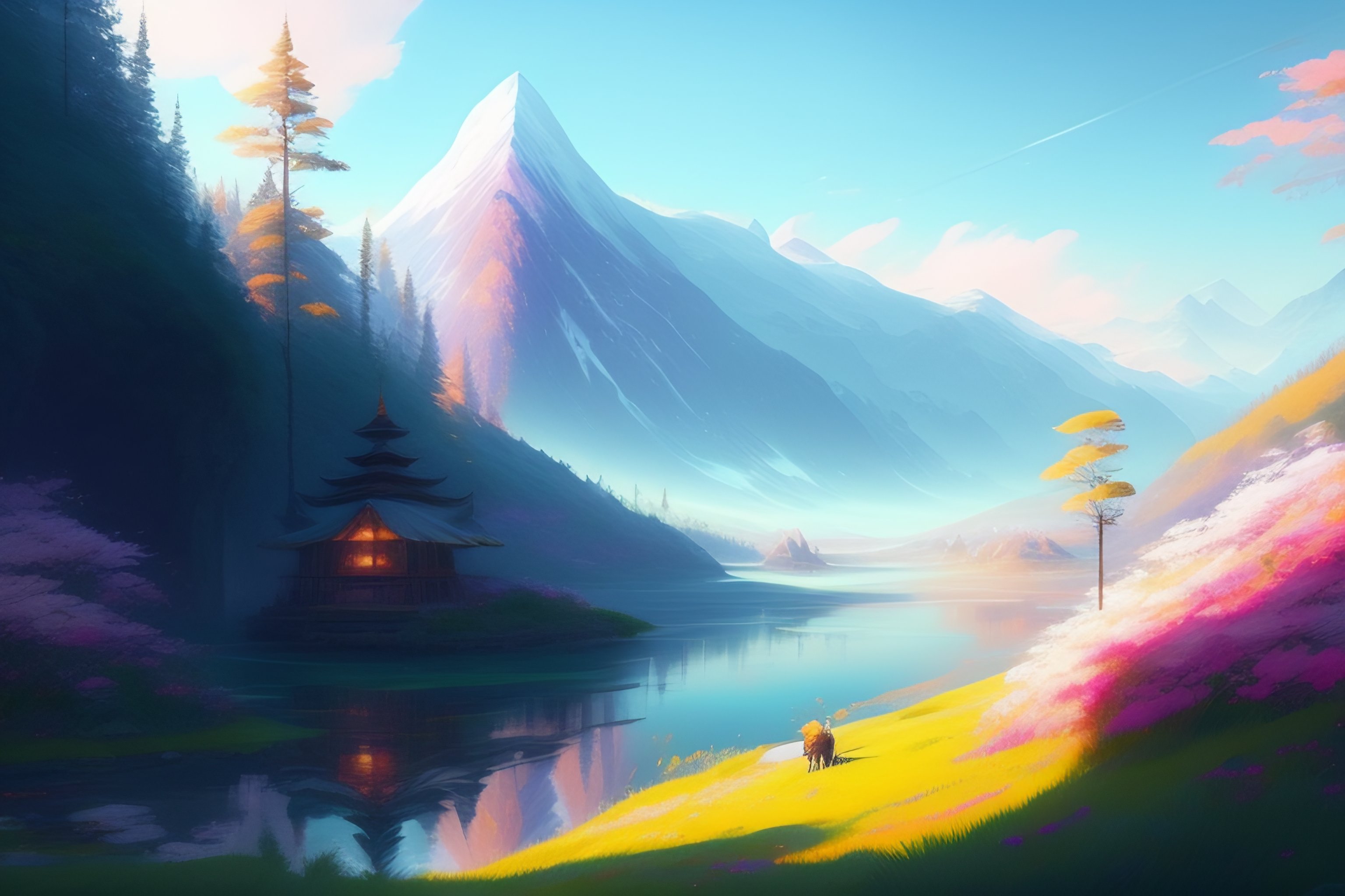 Lexica - A vibrant heartwarming landscape full of emotion. cgsociety ...