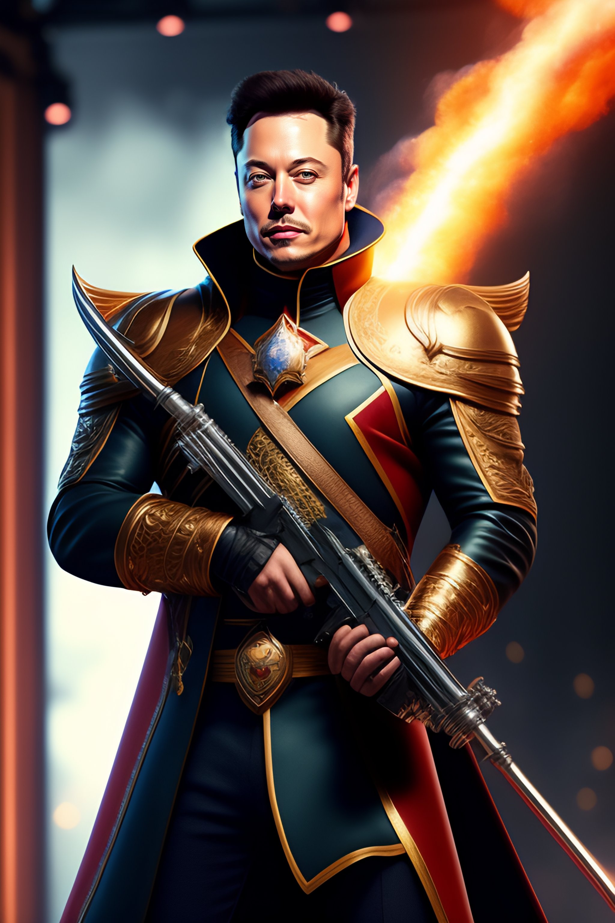 Lexica - Realistic style, 3d Unreal engine, Elon Musk person, wearing ...