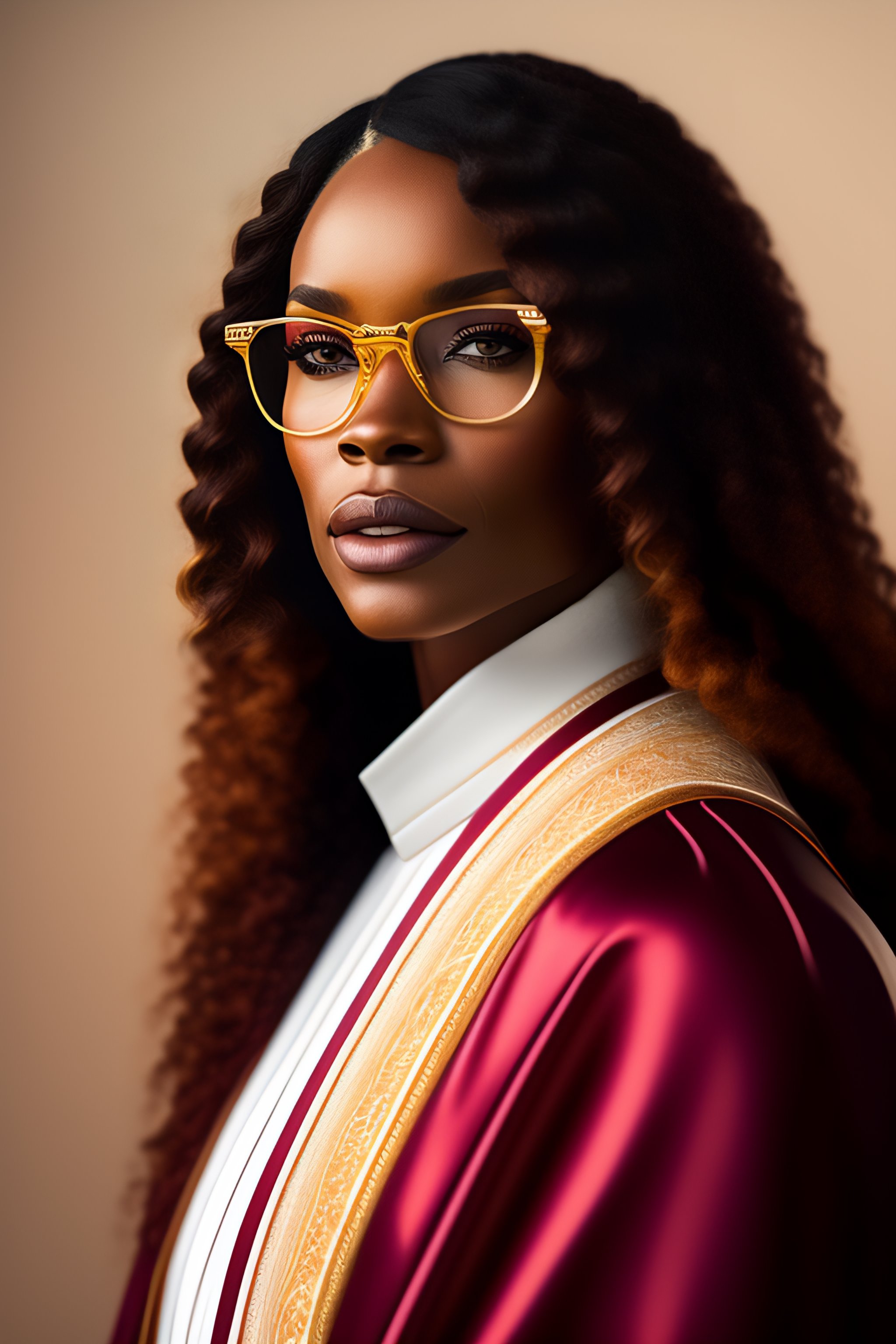 Lexica - A portrait photo of a metis black woman with brown eyes, curly ...