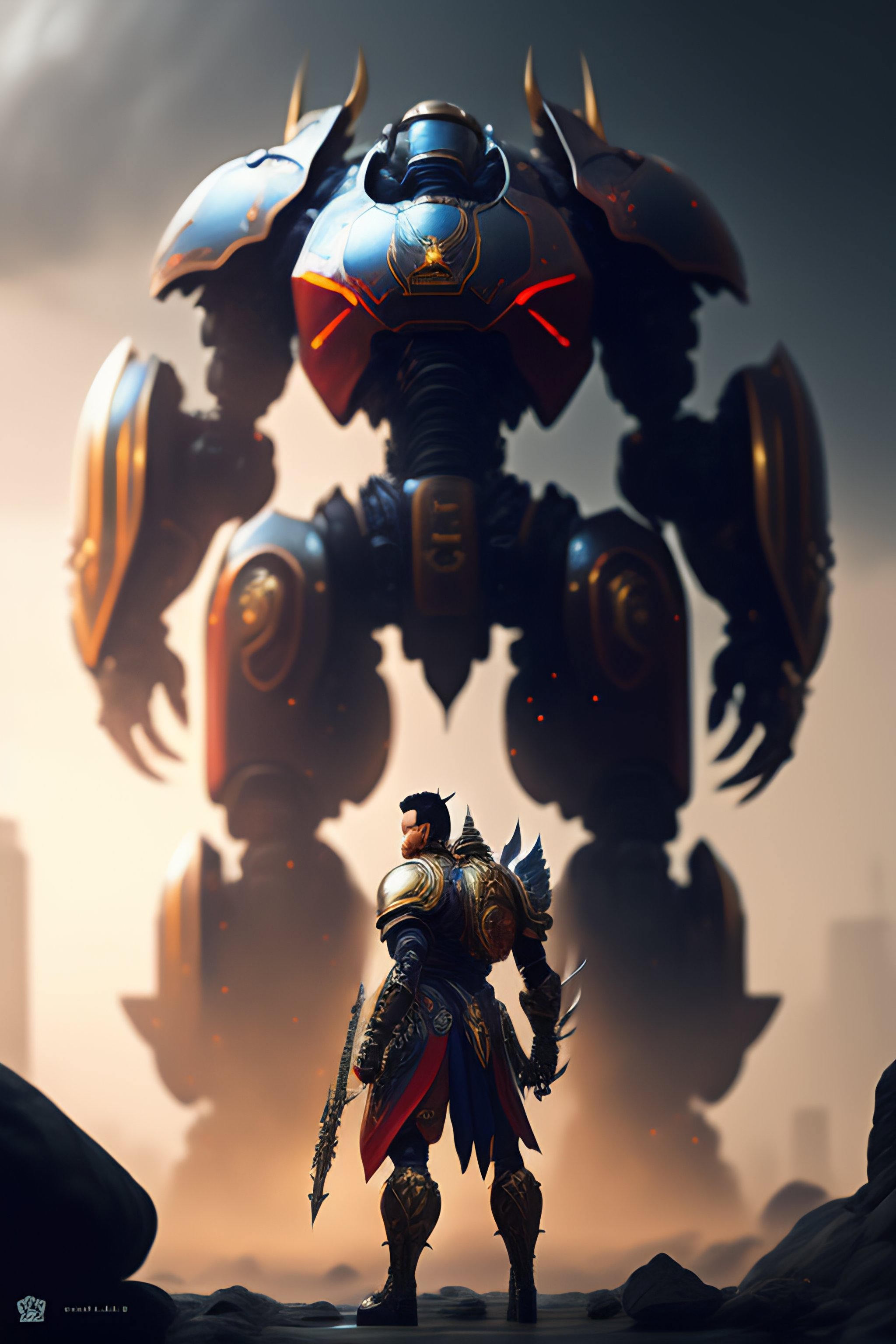 Lexica - Male Cyborg, warhammer 40k, full body shot, Horror, One Robot ...