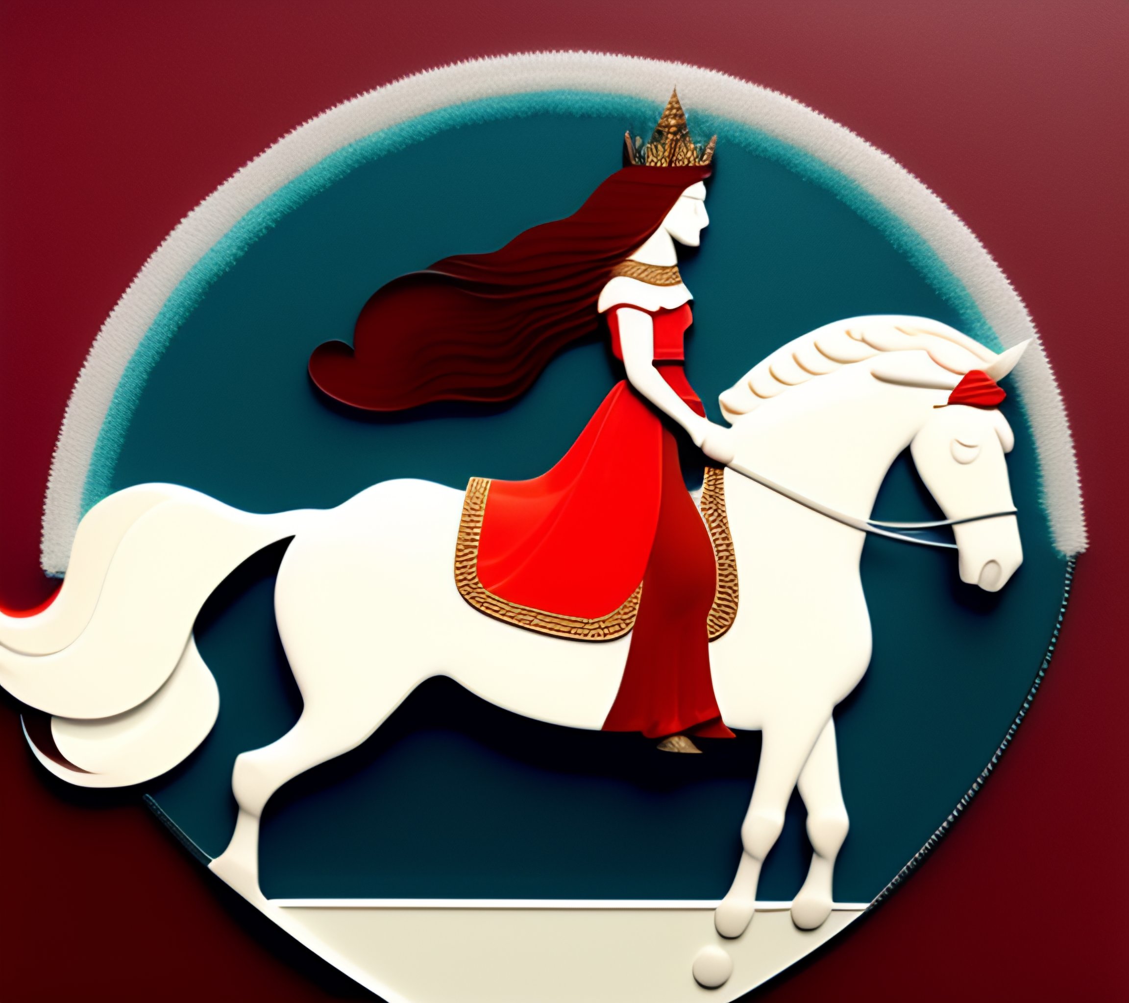 Lexica - A flat paper collage of side view of a beautiful princess ...