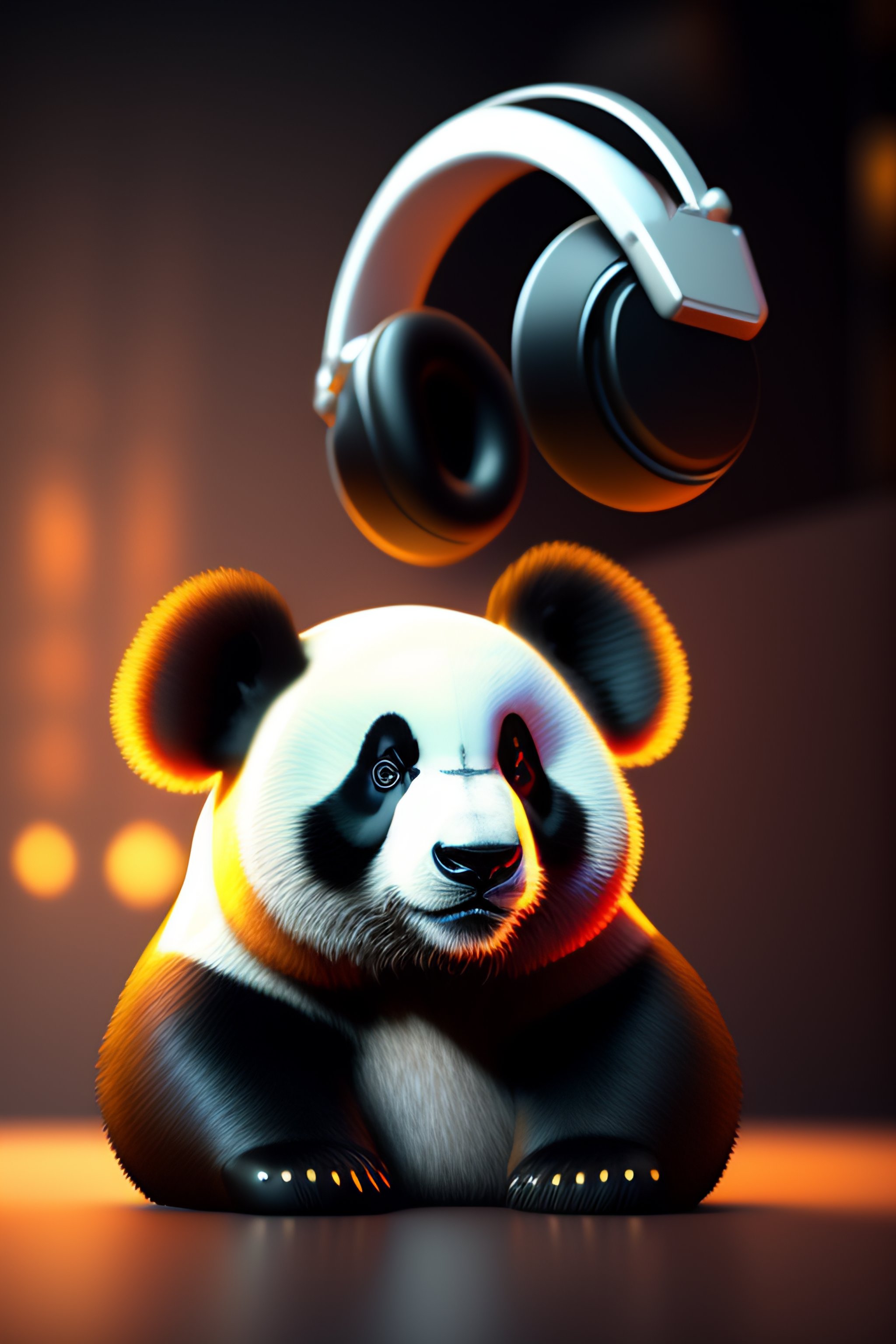 Lexica - Panda wearing dj headphones, cinematic, fantasy, sharp focus ...