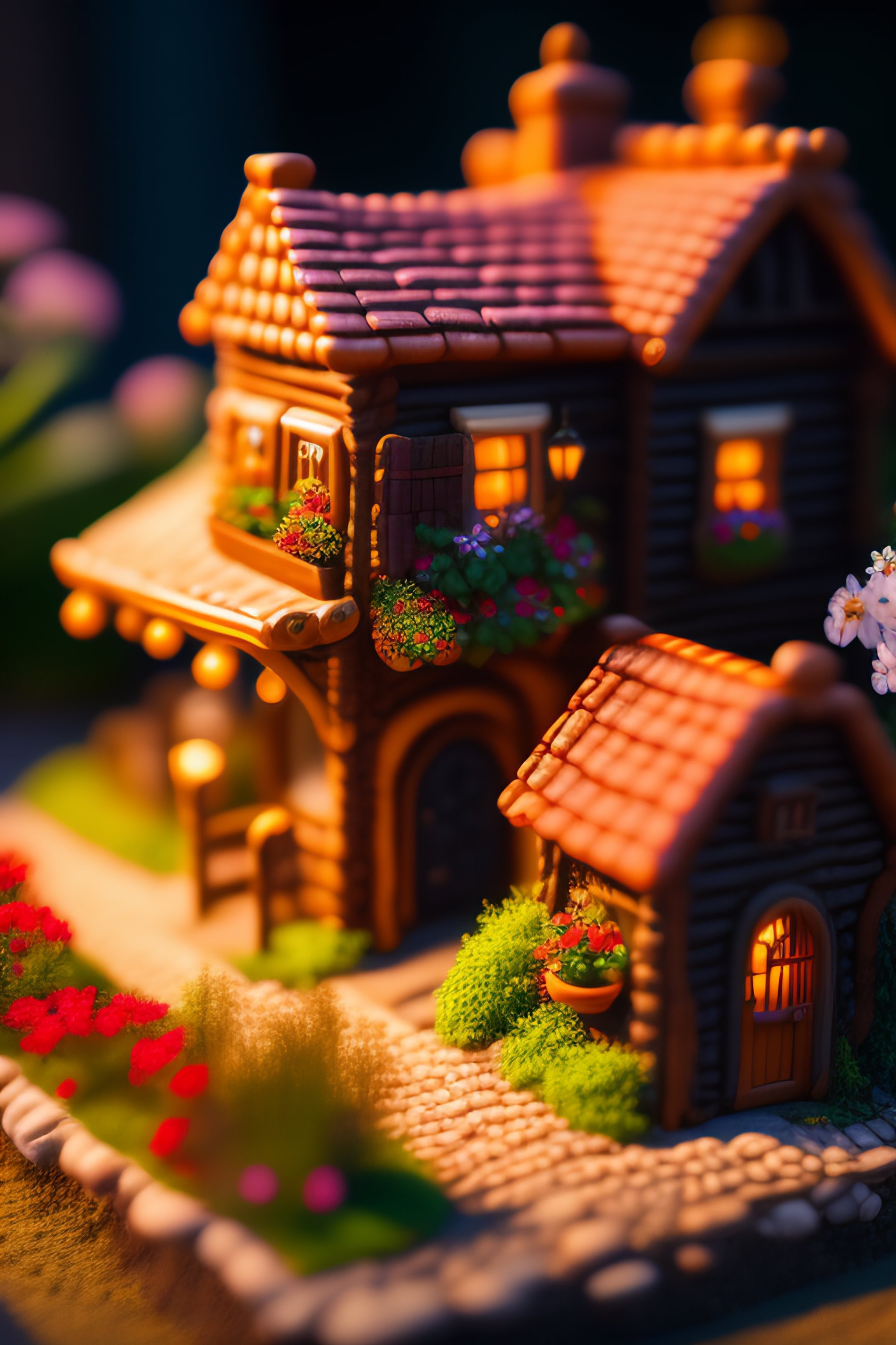 Lexica - A very intricately detailed miniature diorama colonists ...