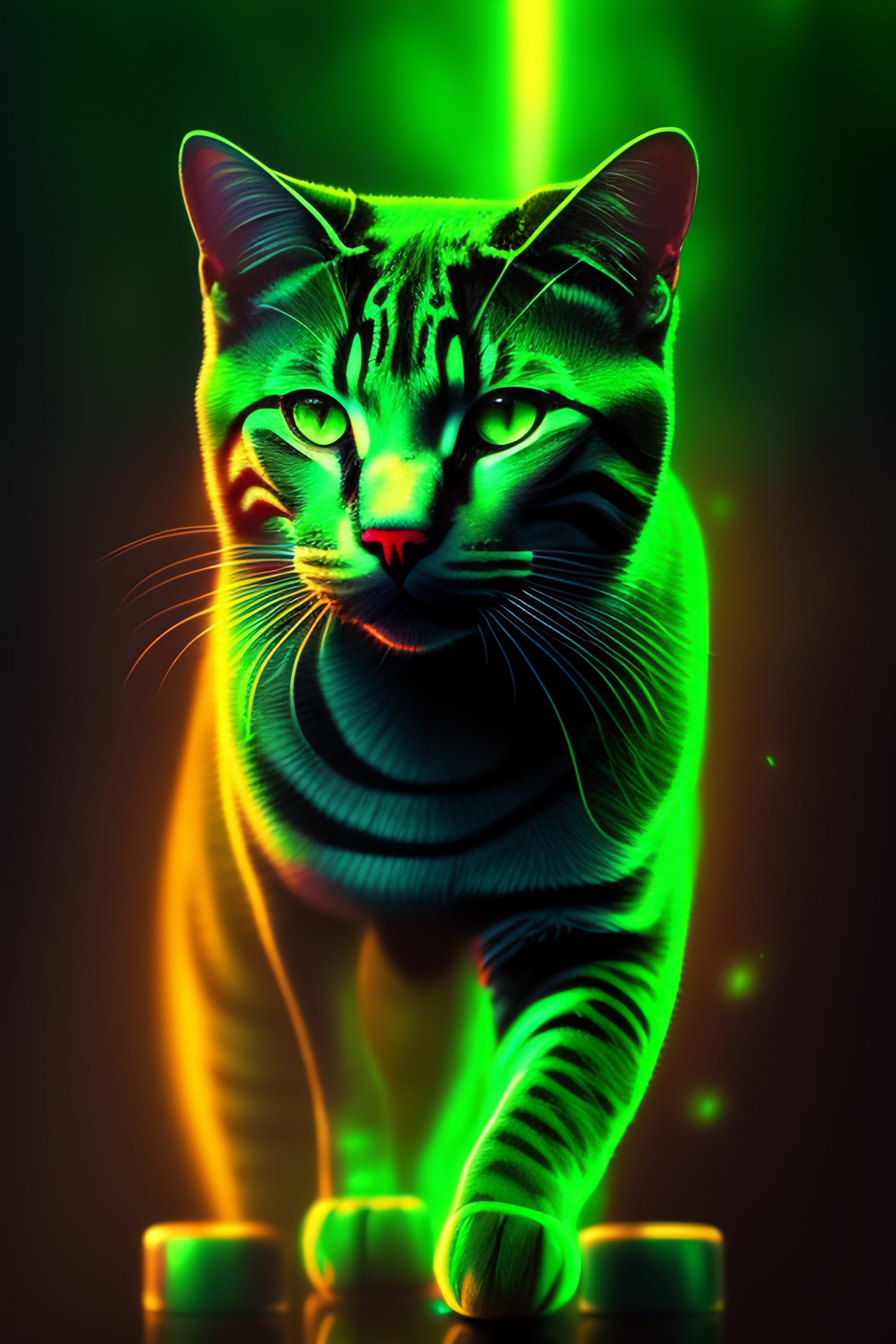 Lexica - Green cat, terminator movie style