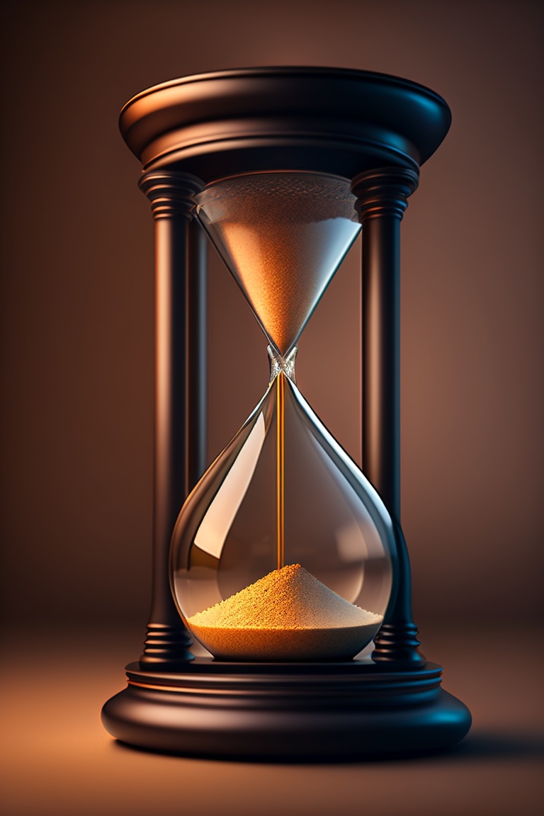 Lexica - A realistic photo of a broken antique hourglass showing that ...