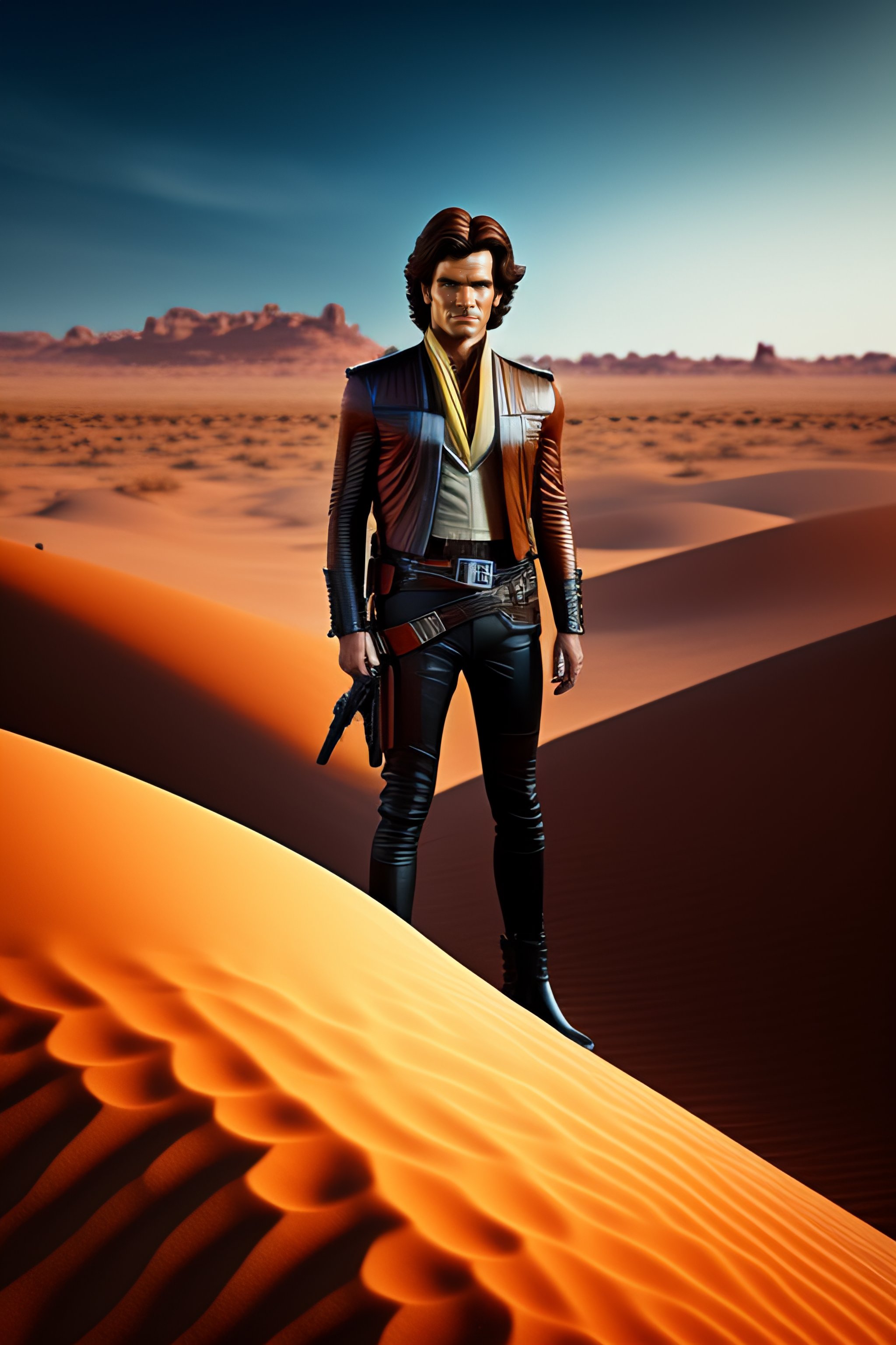 Lexica - Han solo like joker in a desert, pixar style