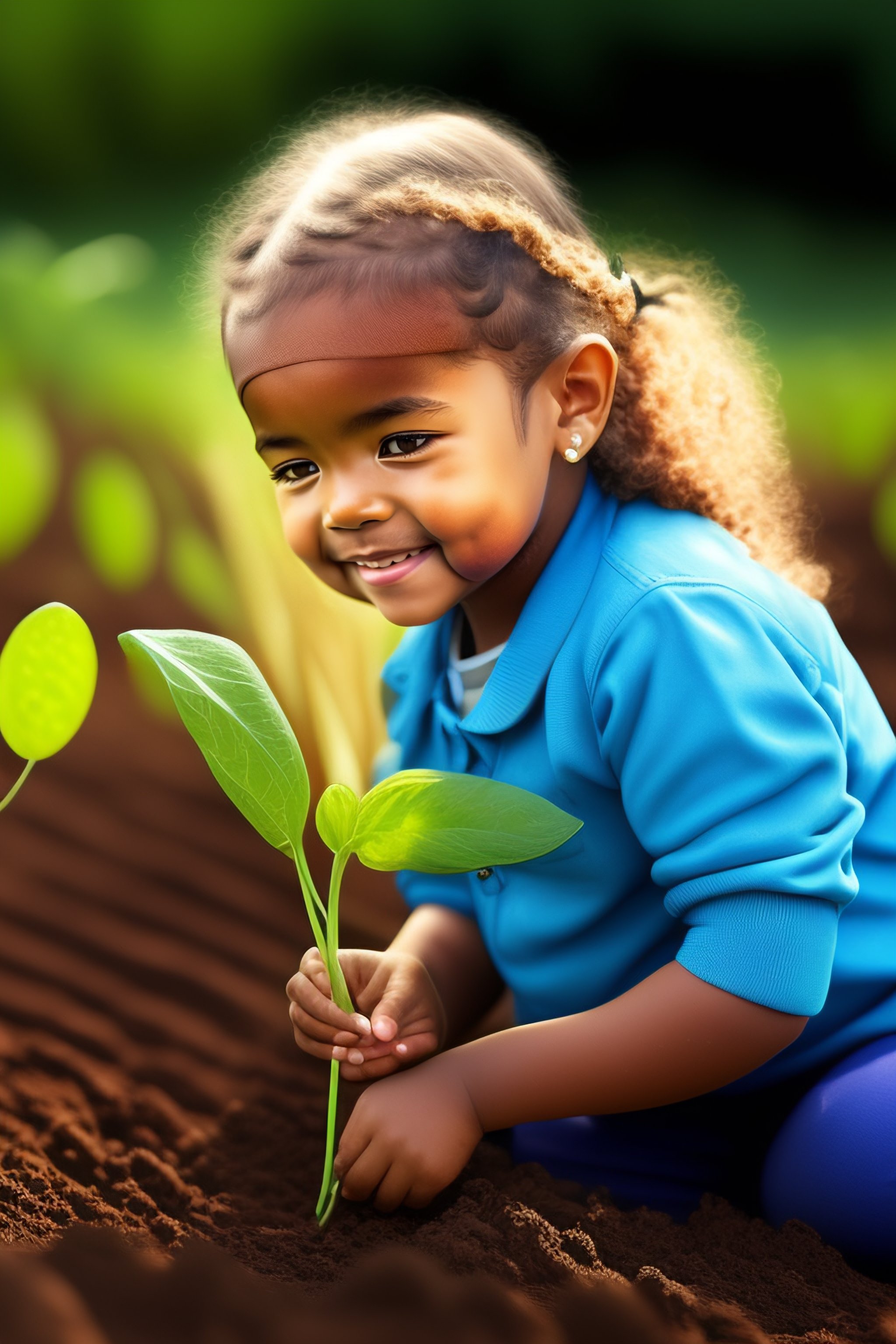 Lexica - A girl planting and the seed germinates!