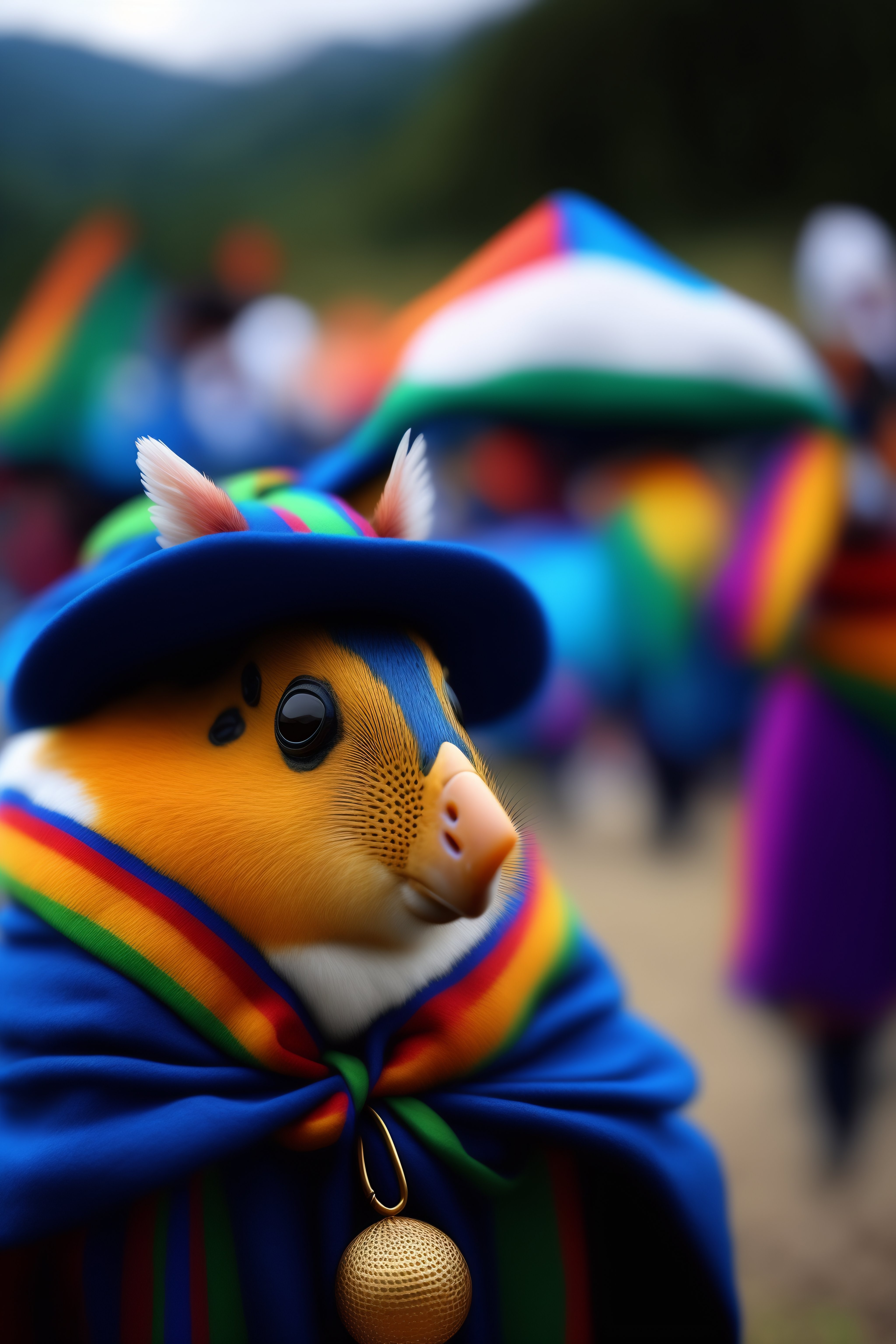 Lexica - Un cuy disfrazado de indígena en carnavales de pasto