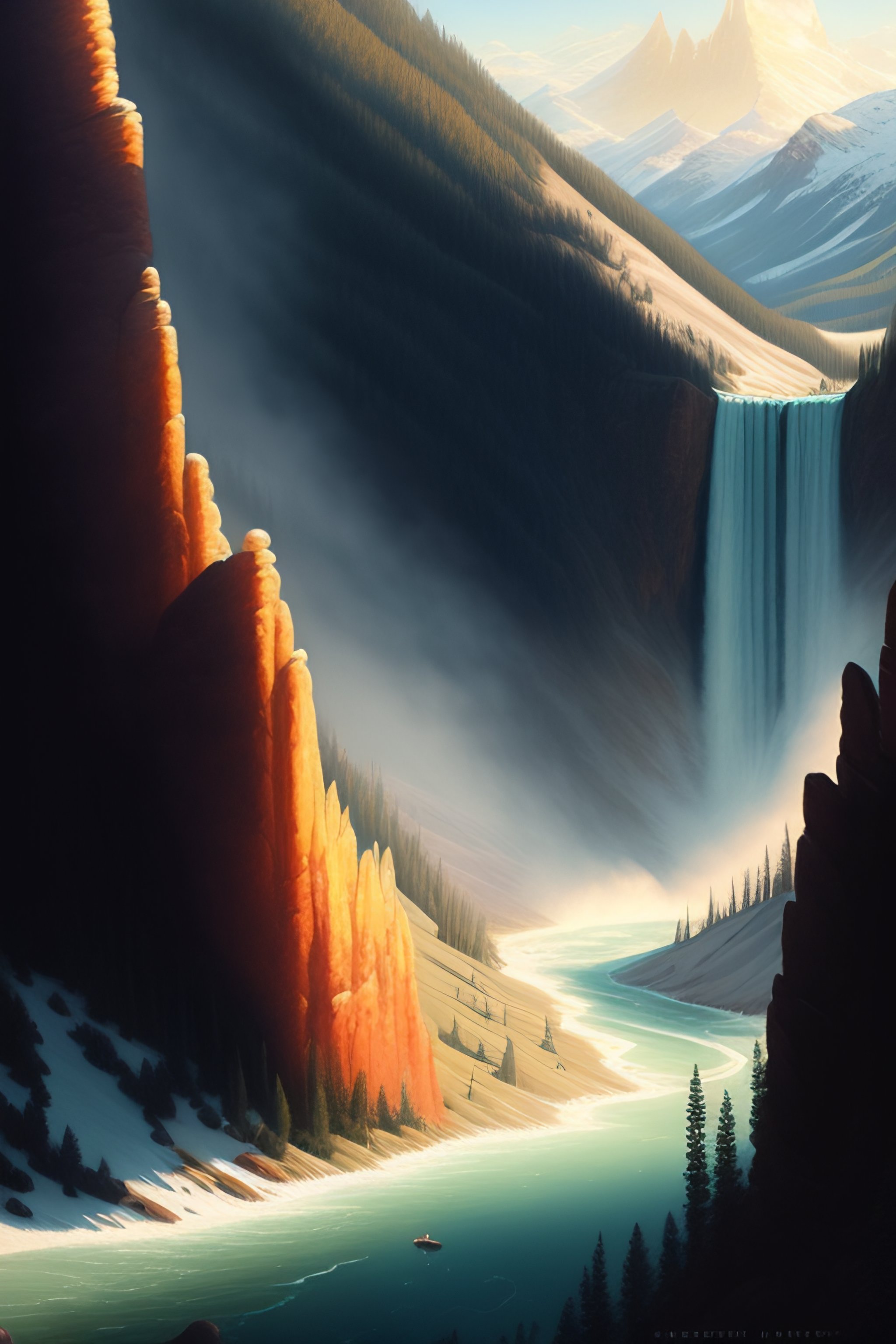 Lexica - Greg rutkowski travel poster yellowstone national park