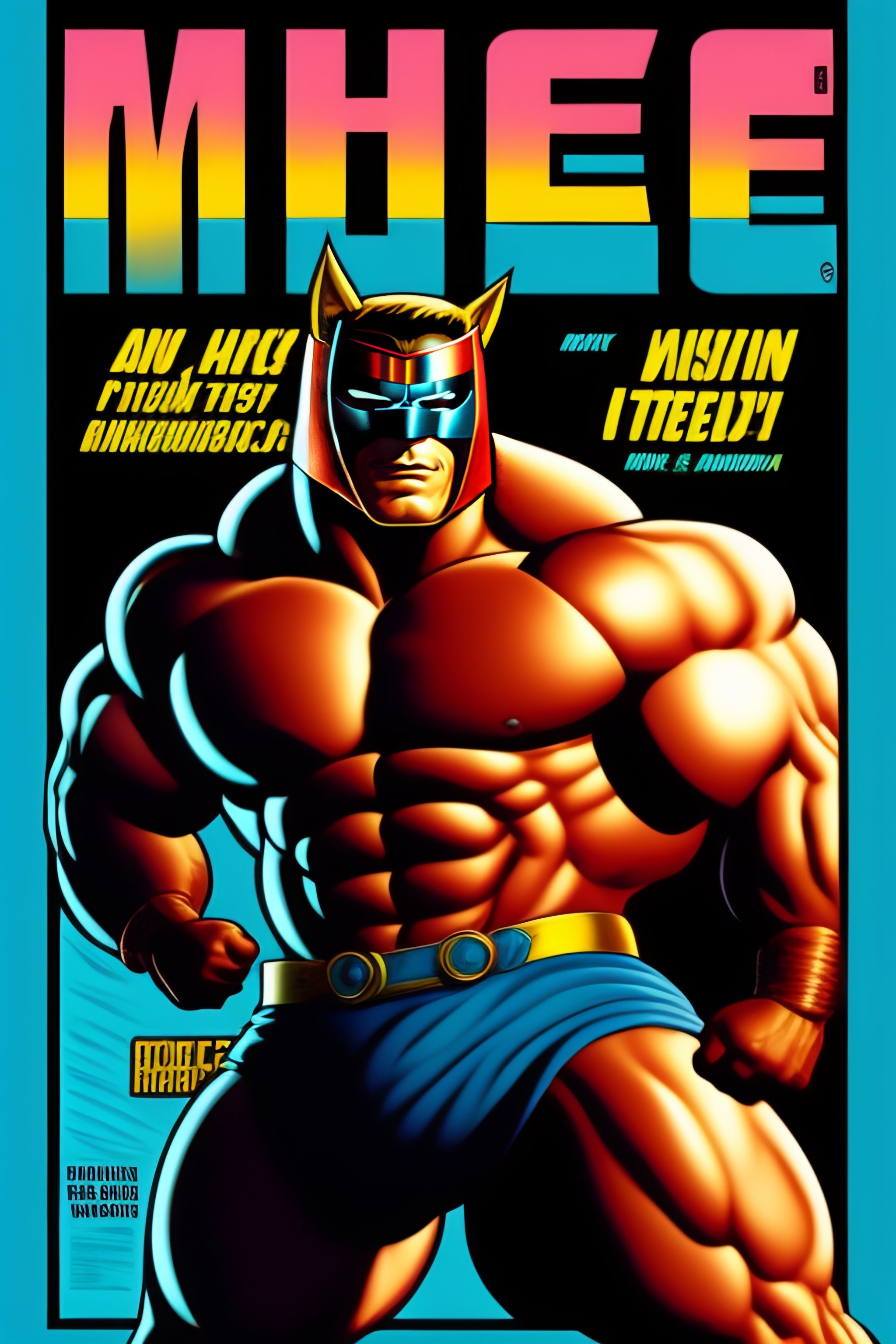 Lexica - Muscle man with mask comic