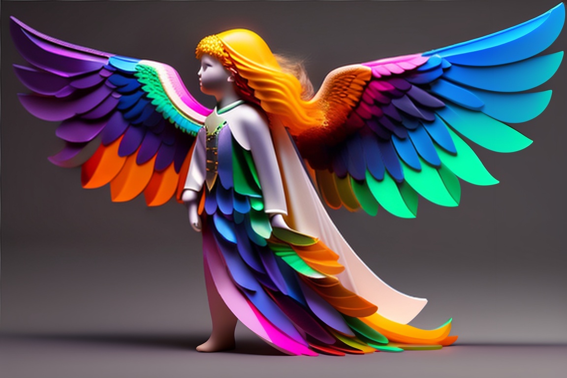 Lexica - ANGEL, multicolor flying angel