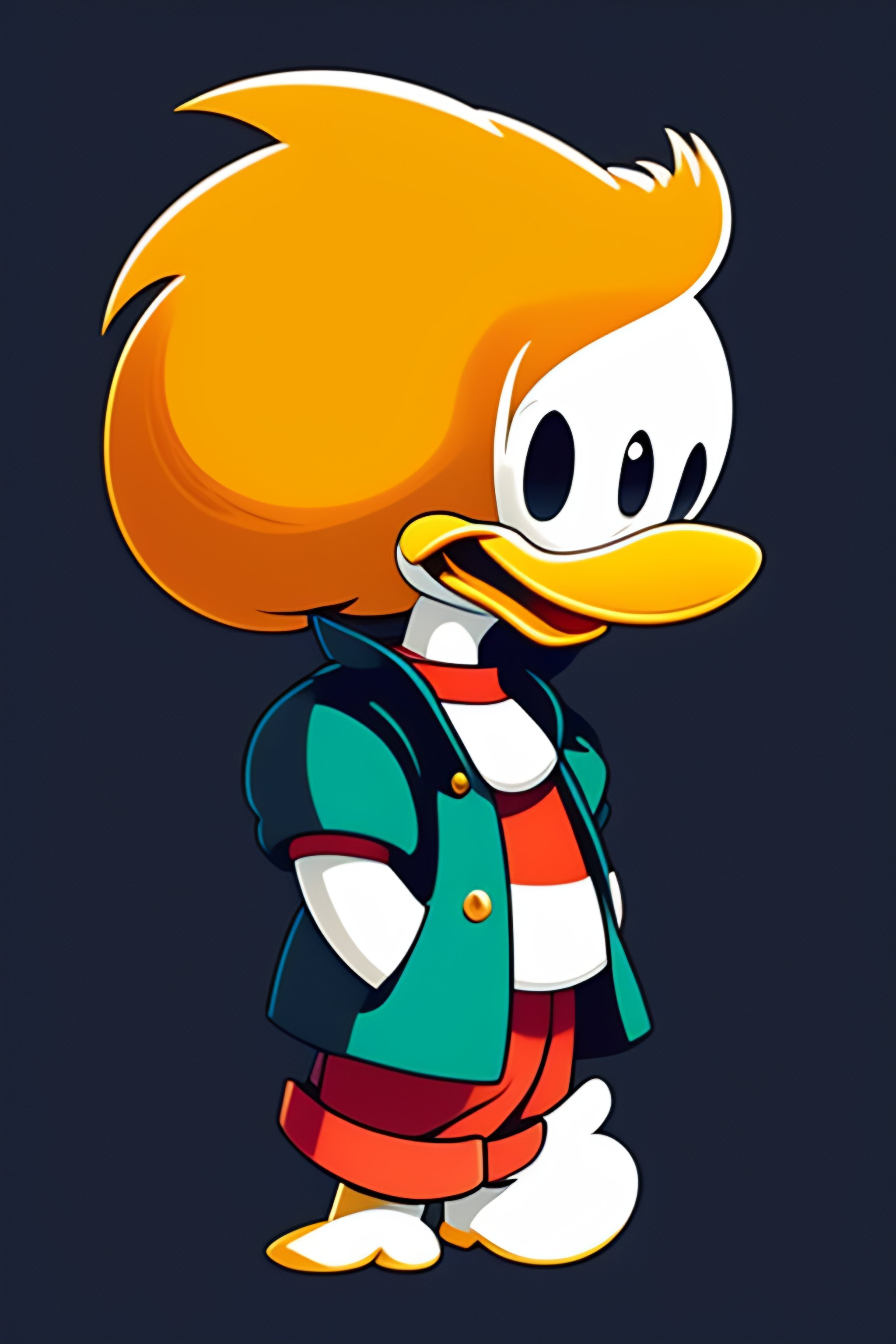 Lexica - A photo of a minimalistic guy with long curly hair, Donald ...