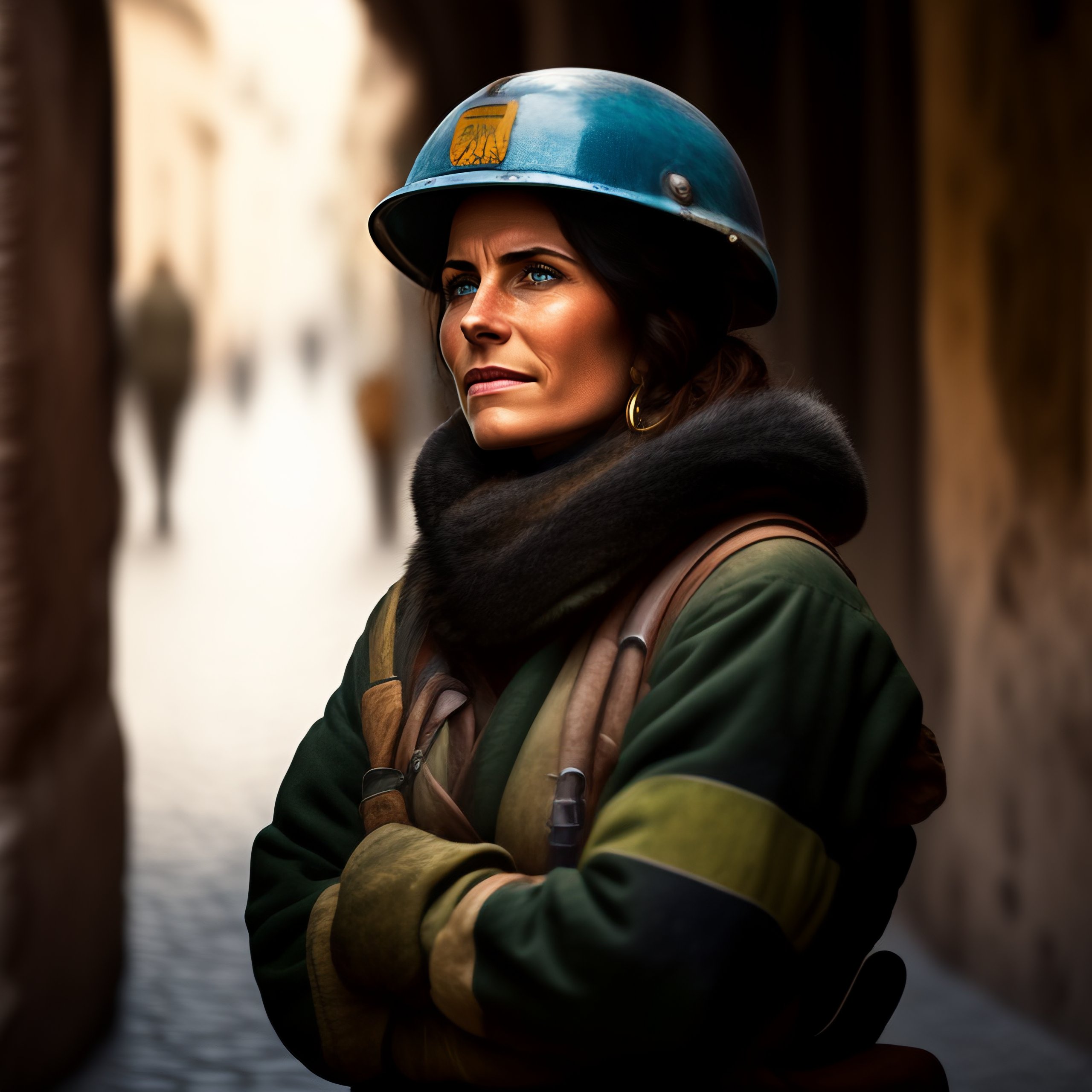 Lexica - A beautiful portrait of an embarrassed female miner in rome