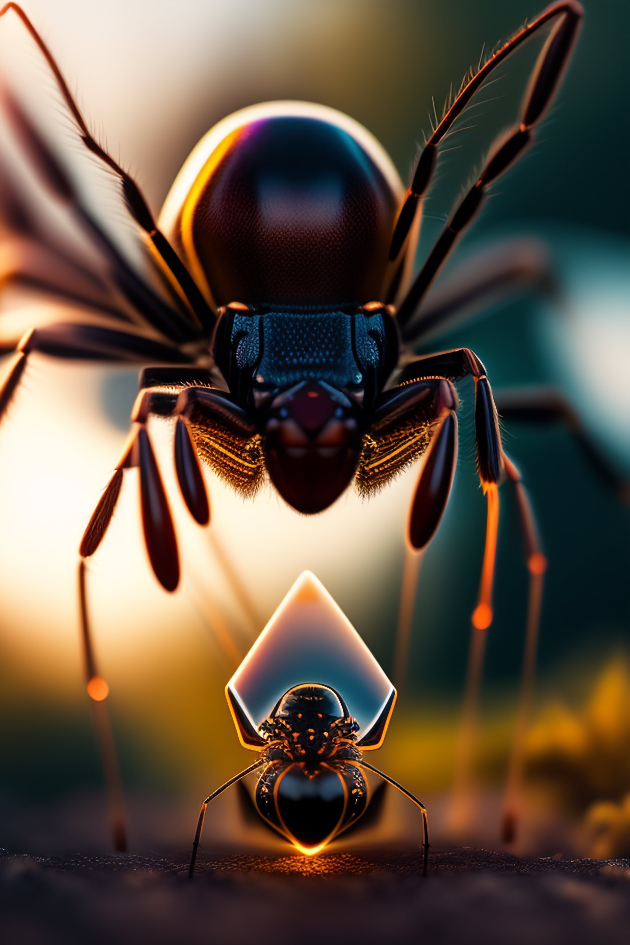 Lexica - Tom hanks riding a spider on a park, 8k, beeple, centered, render