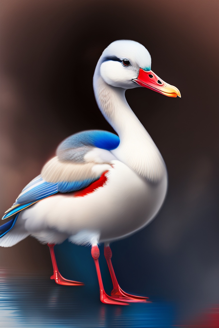 Lexica - Traditional Chinese ink painting of a white duck, Black and ...