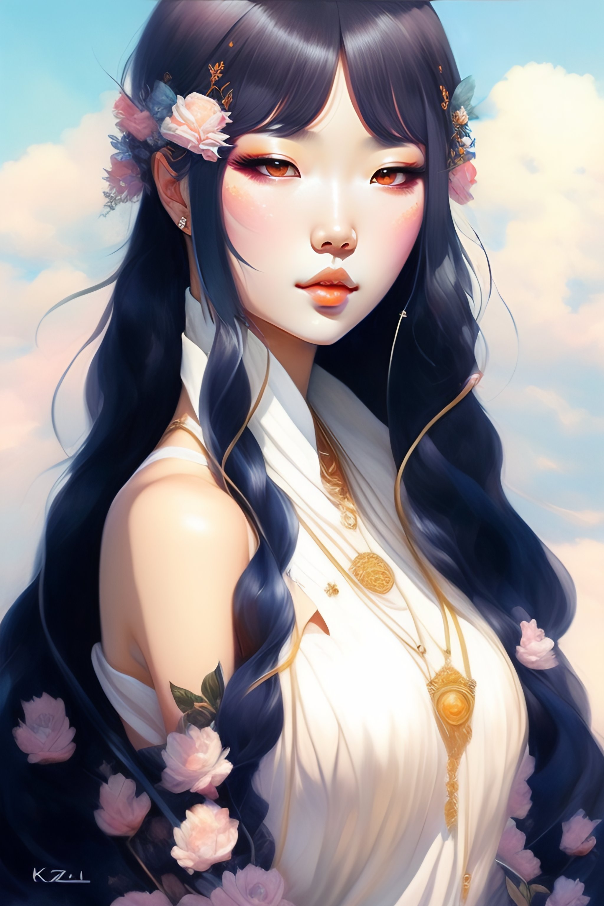 Lexica - Highly detailed full body portrait of moon deity with harajuku ...