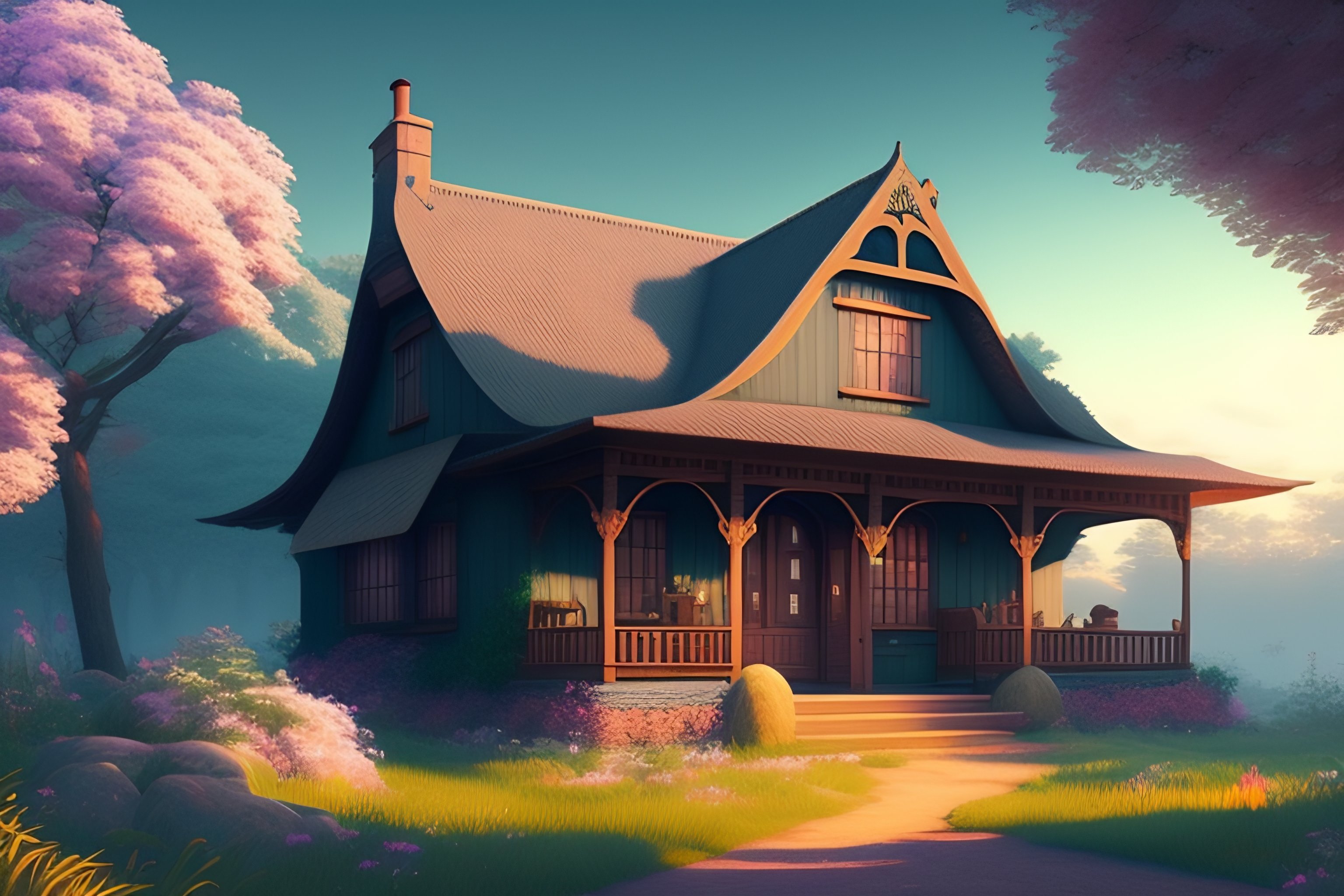 Lexica - A breathtaking country cottage for a peaceful mind, vintage ...