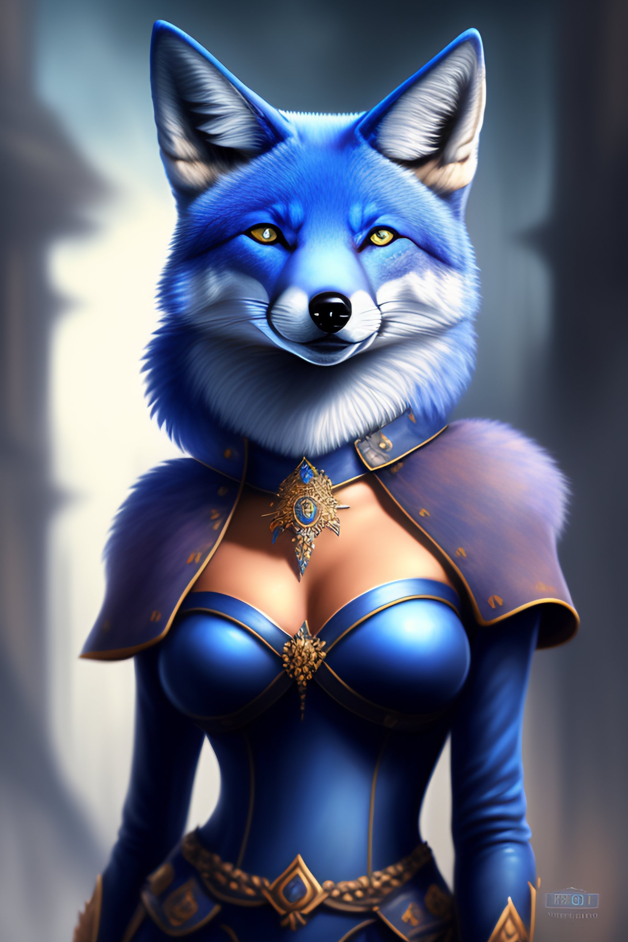 Lexica - Hot Sweetie blue Fox, realistic portrait, symmetrical, highly detailed, digital ...