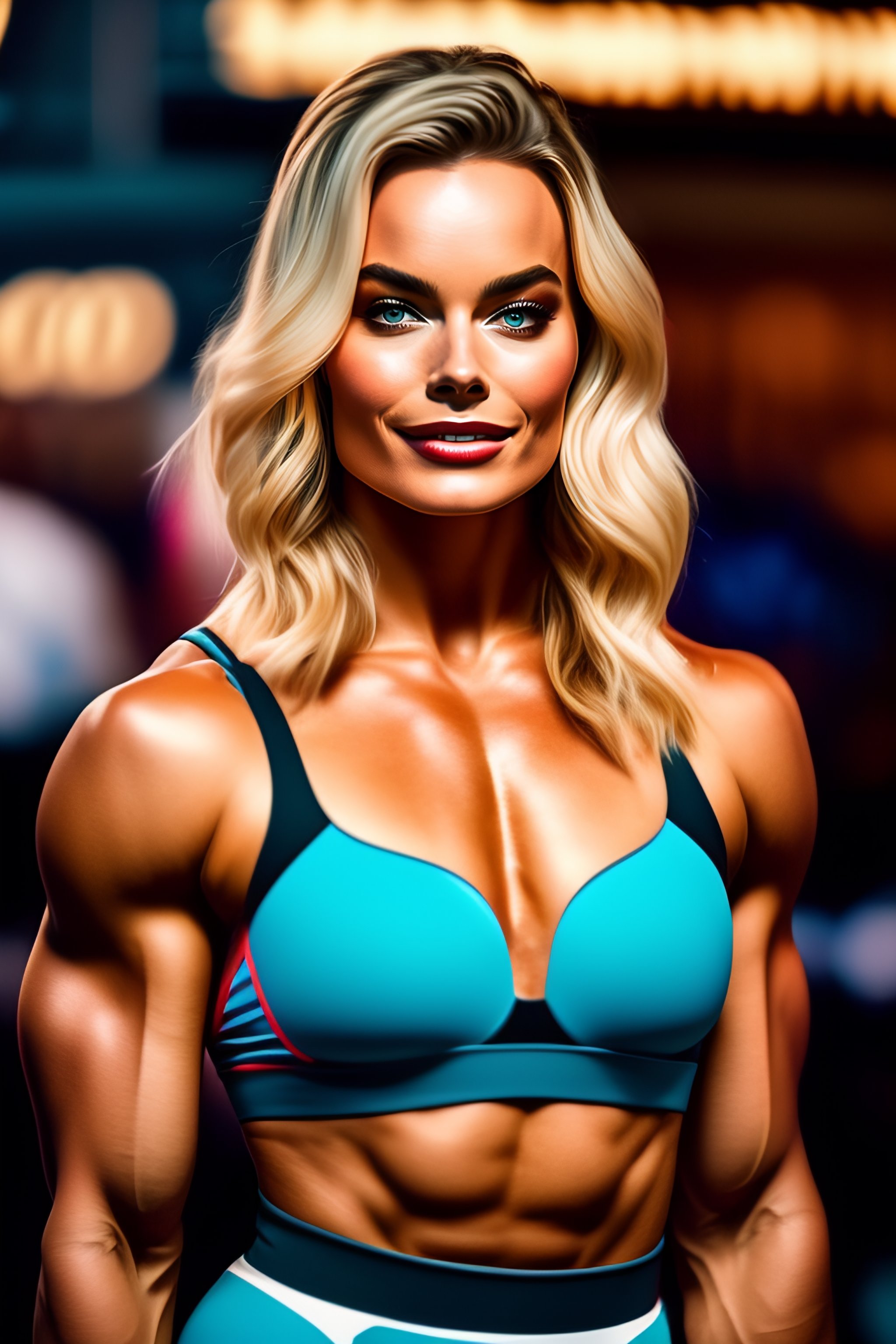 Lexica - Buff Margot Robbie with huge muscles