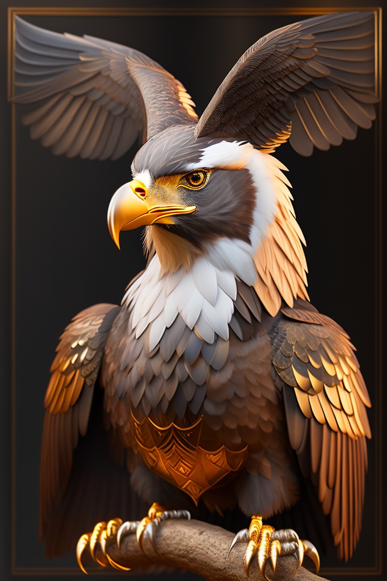 Lexica - The image depicts a majestic warrior eagle set in a medieval environment. The eagle is ...
