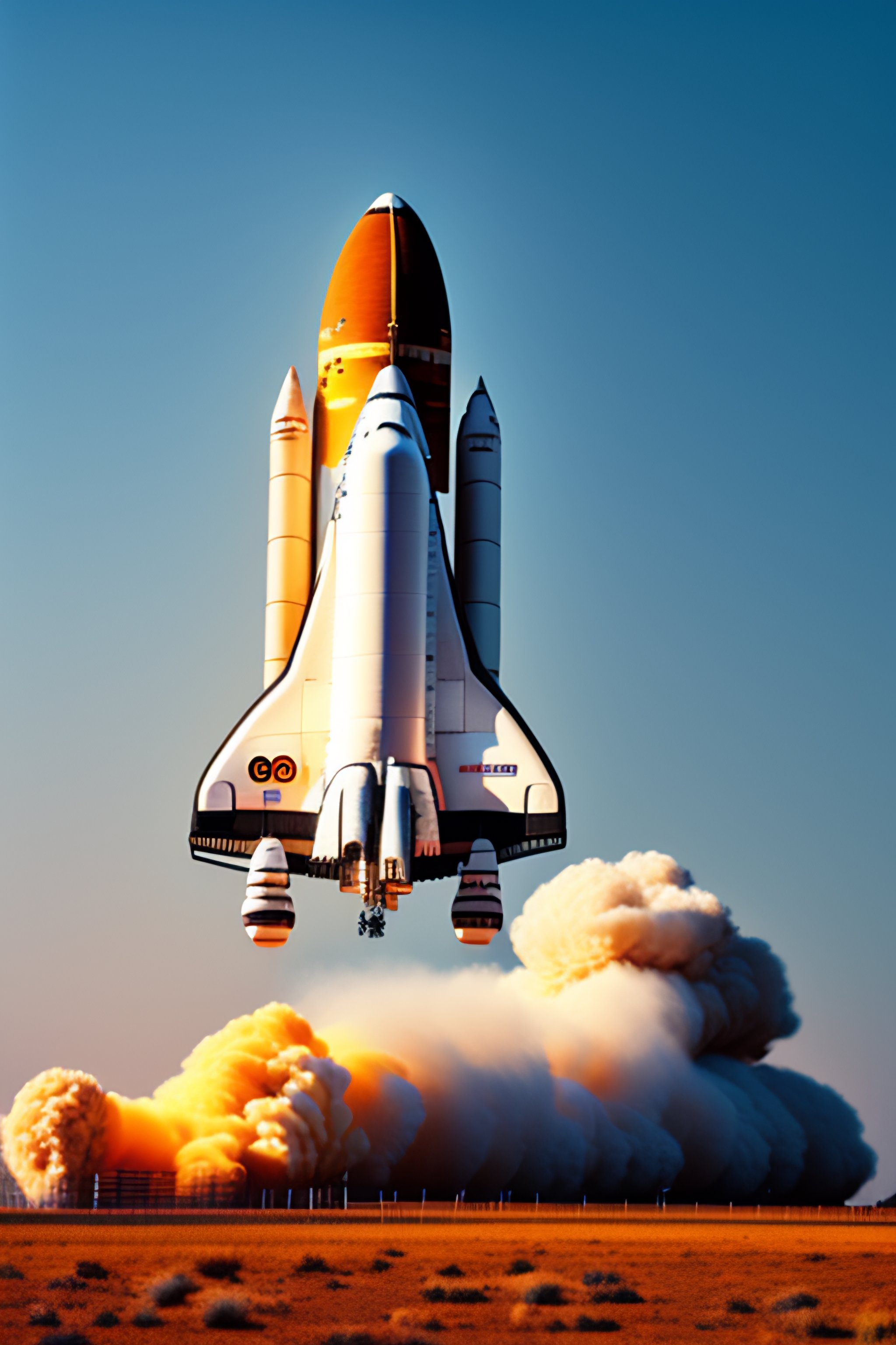 Space Shuttles Taking Off