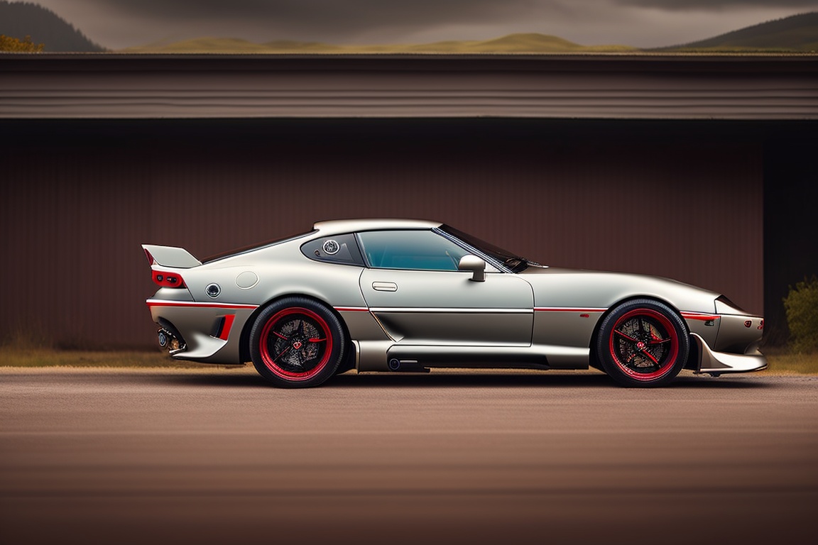 Lexica - In the midst of a cloudy and somber day, an aged Supra stands ...