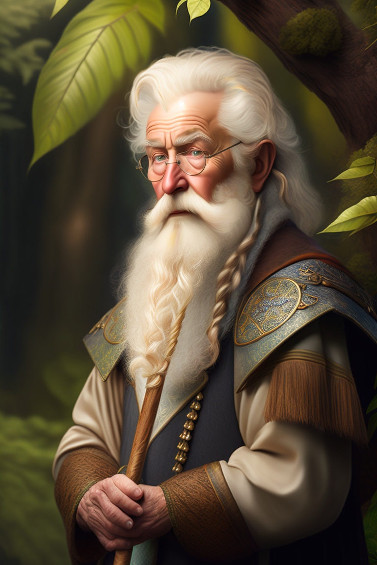 Lexica - Portrait of scruffy skinny very old male druid in rags with ...