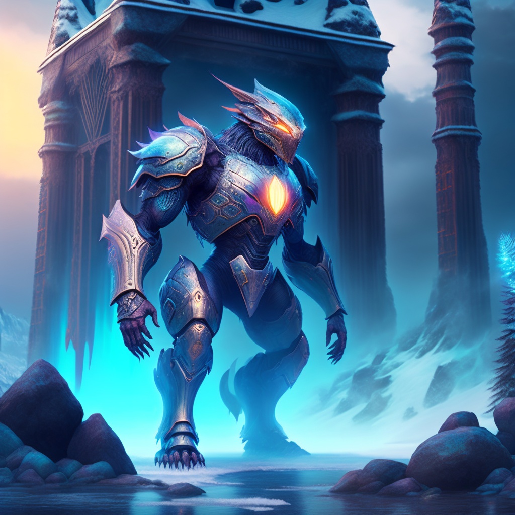 Lexica - Scary Monster Bionicle, icy Post Apocalyptic Ruins, full ...