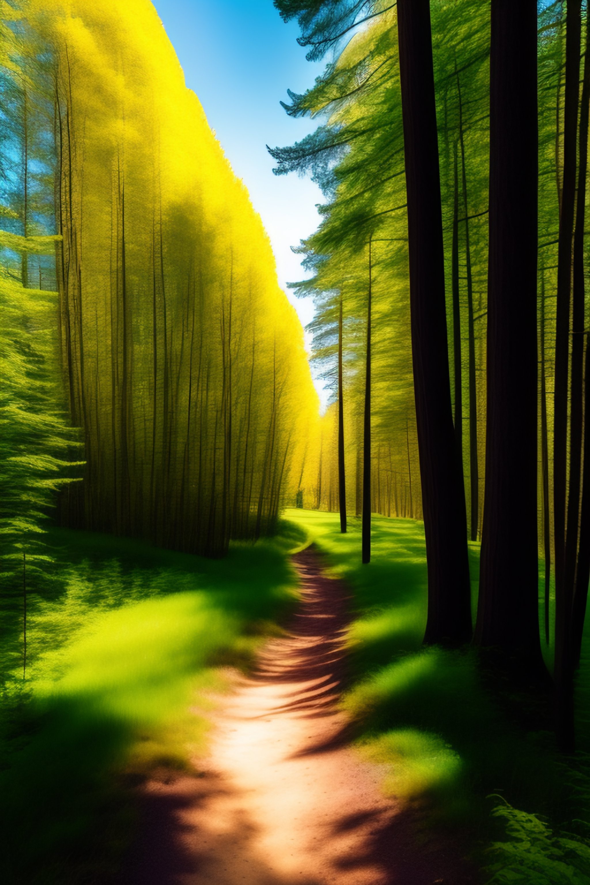 Lexica - Forest path of coarse gravel, to the right of the forest are ...