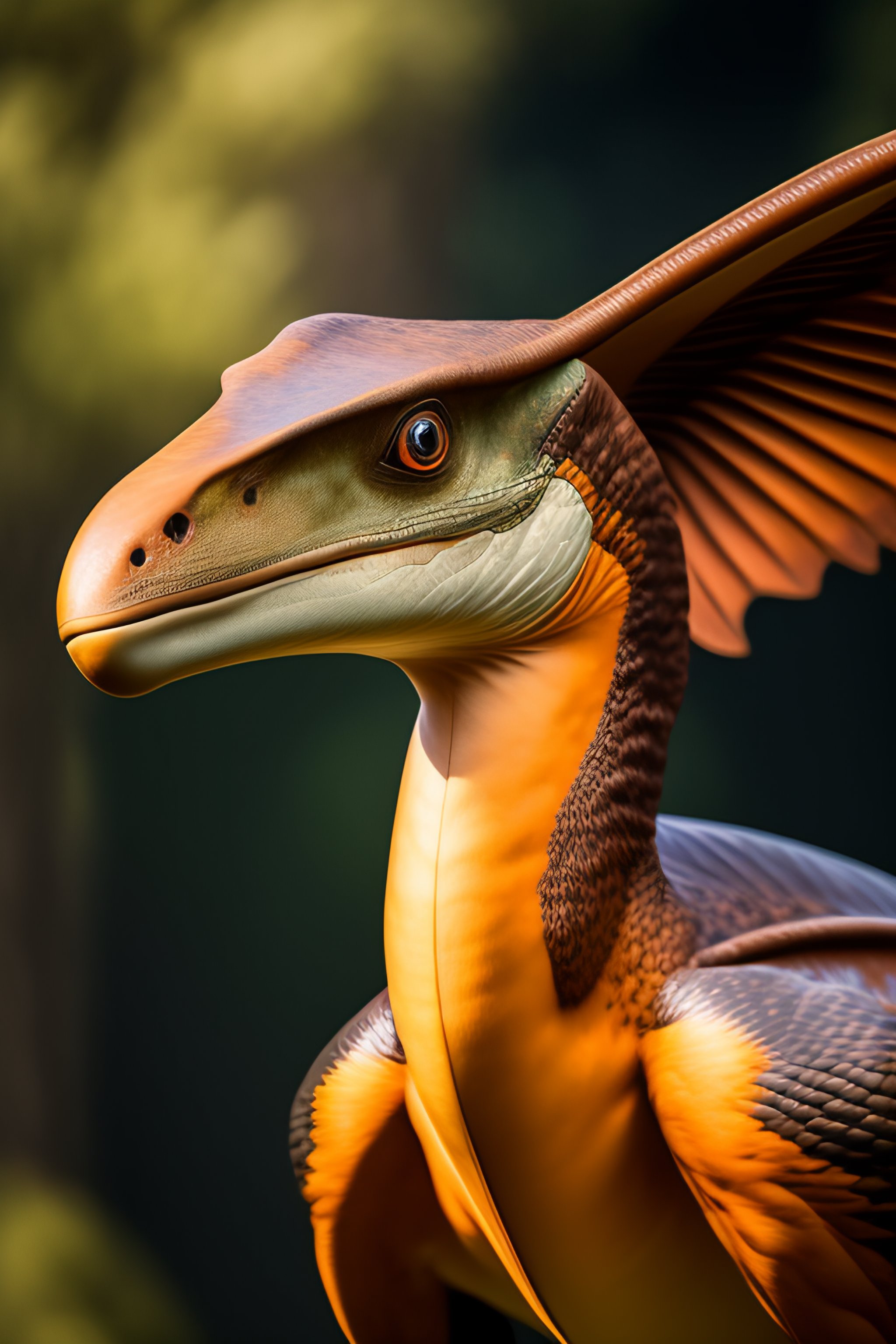 Lexica - Earth coloured jurassic pterodactyl with hearing aid visible ...