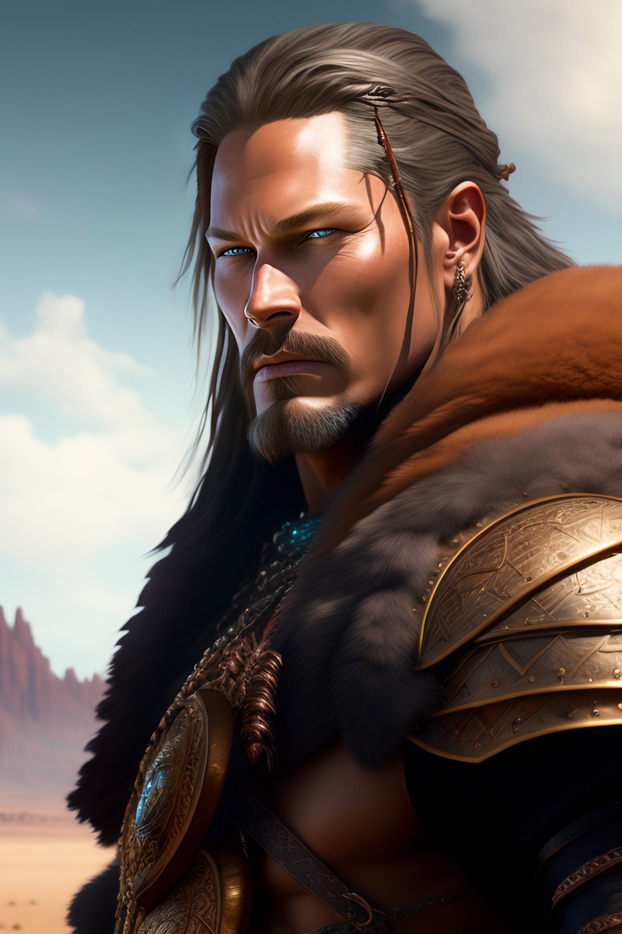 Lexica - Highly detailed portrait of travis fimmel as old Barbarian ...