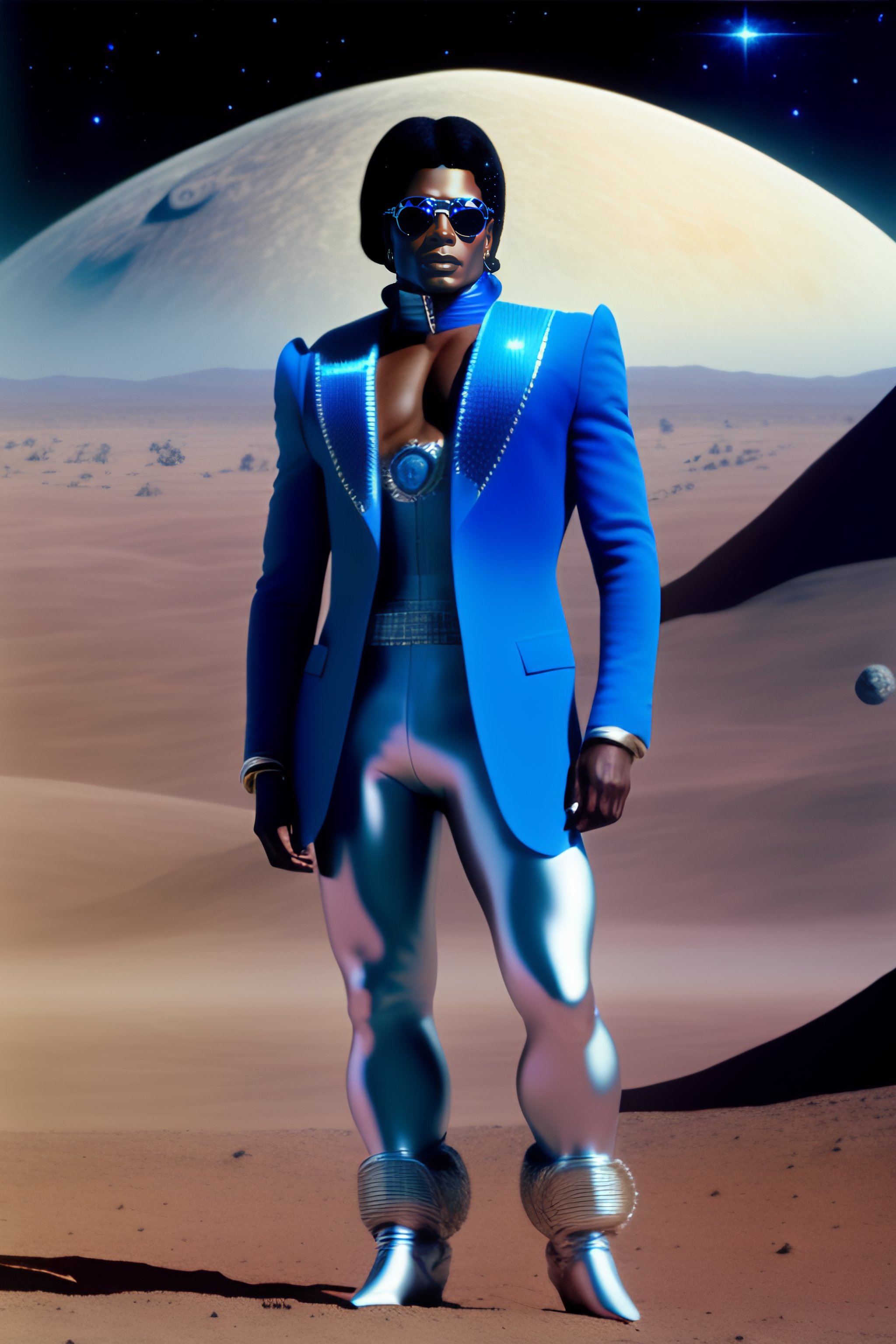 Lexica - A ultra realistic draw of a cyborg Michael Jackson without a ...