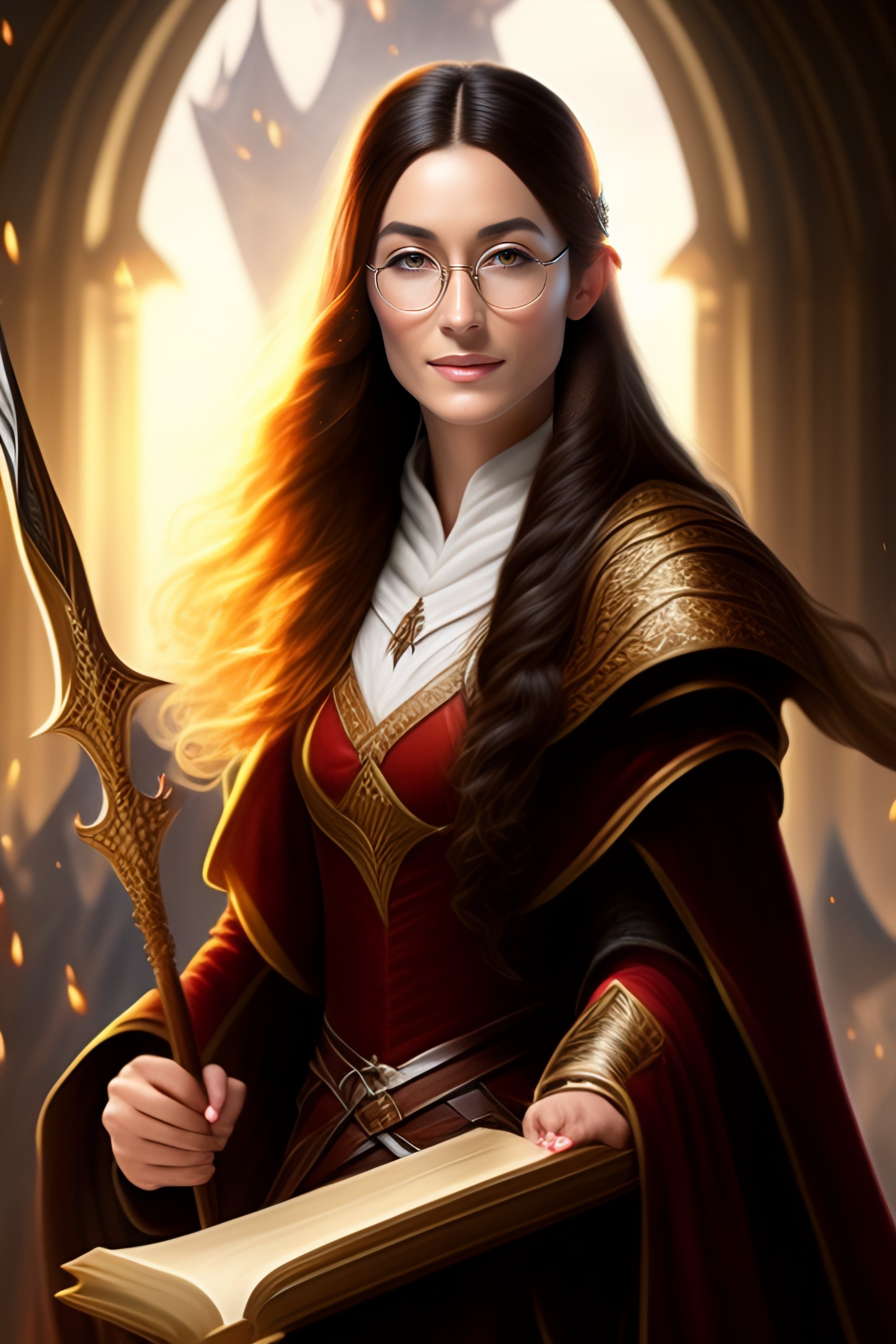 Lexica - Young female half-elf professor wearing brown robes ...