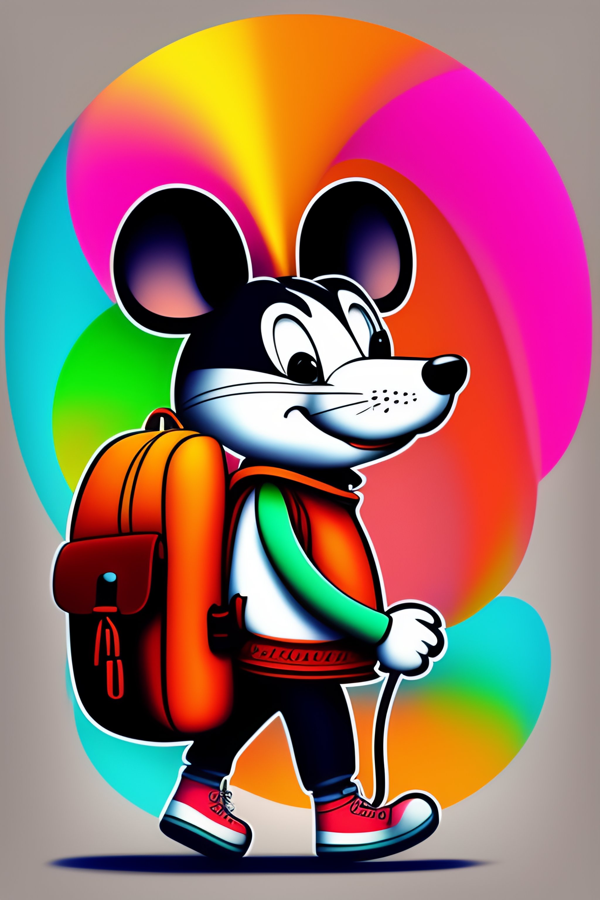 Lexica - Anthropomorphic mouse traveling with backpack, dressed ...
