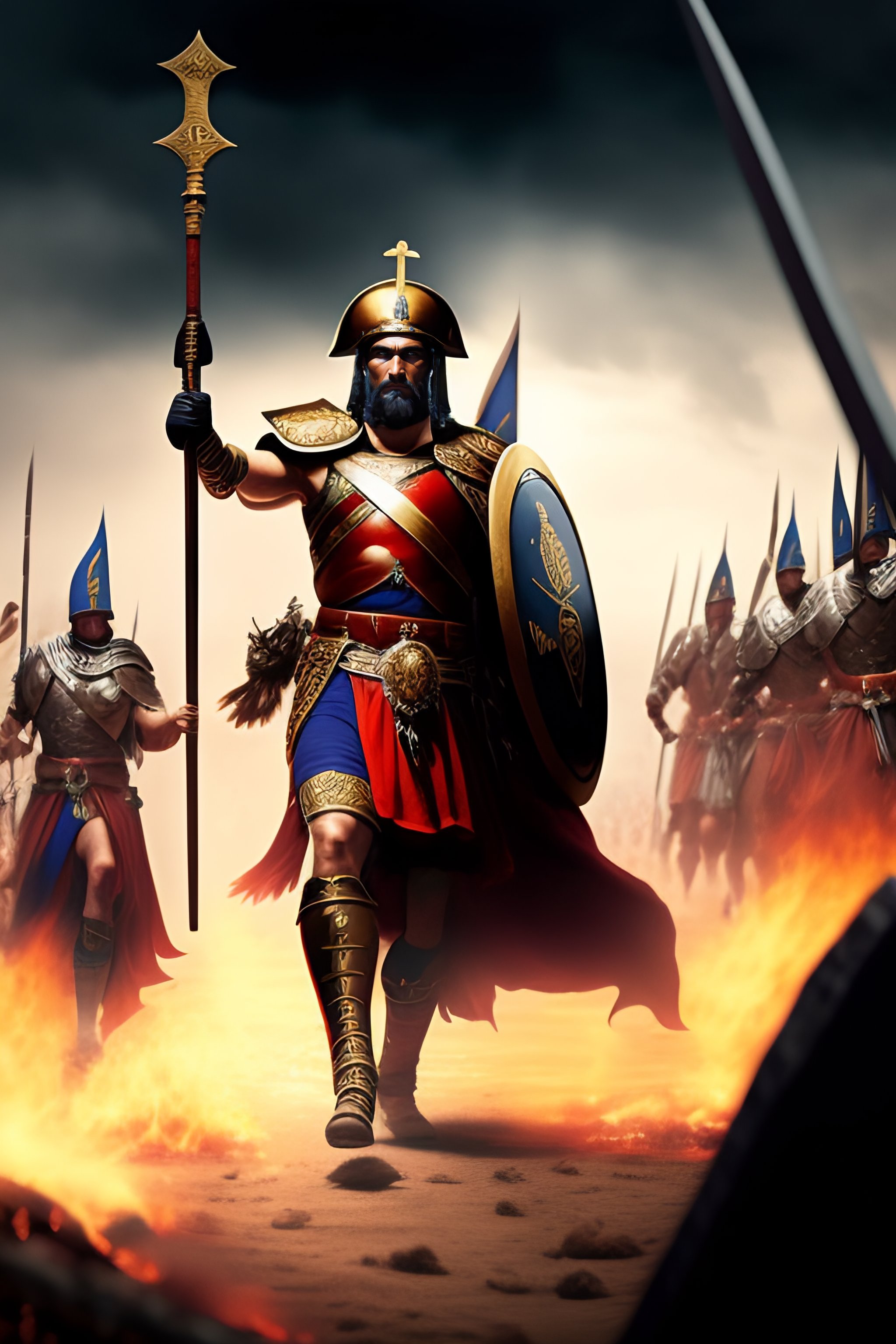 Lexica - A roman legion fighting a demon army on a battlefield covered ...